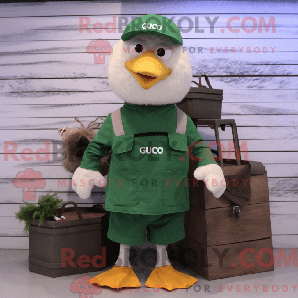 Forest Green Gull REDBROKOLY mascot costume character dressed with a ...