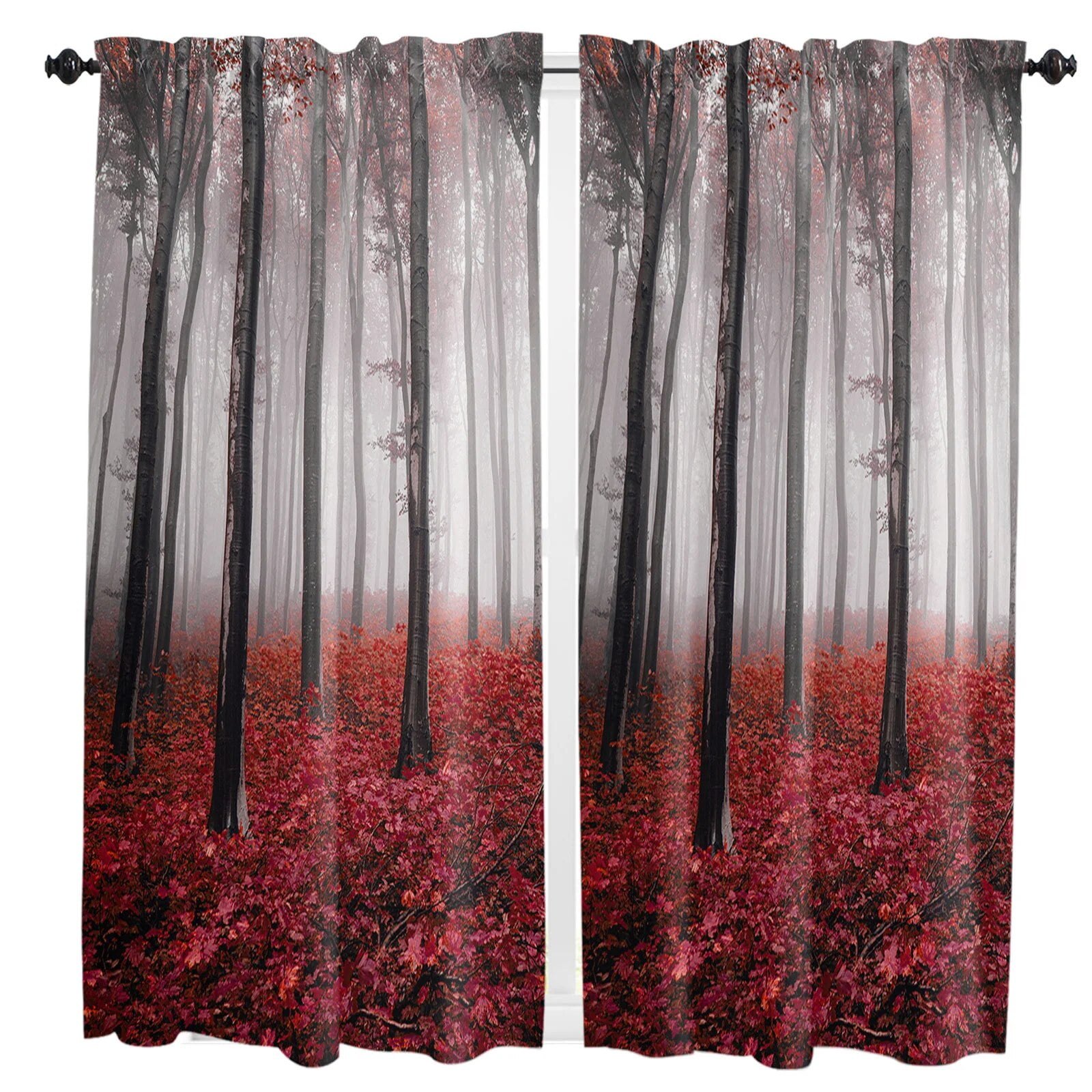 Forest Green Magic Fantasy Nature Scenery Tree Curtains in the Bedroom ...