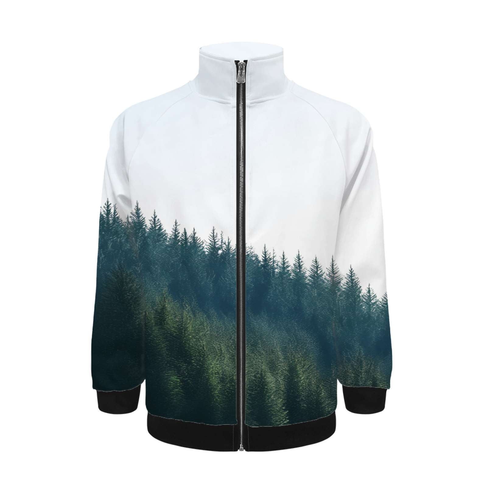 Forest Green Pine Trees Jacket Men's Street Cool Long Sleeves Coat ...