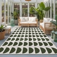 Forest Green Semicircles Washable Living Room Rugs 8'x10', Boho Layered ...