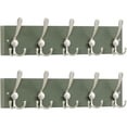 Forest Green Solid Wood Wall Mounted Coat Rack with 5 Hooks, 16-7/8 ...