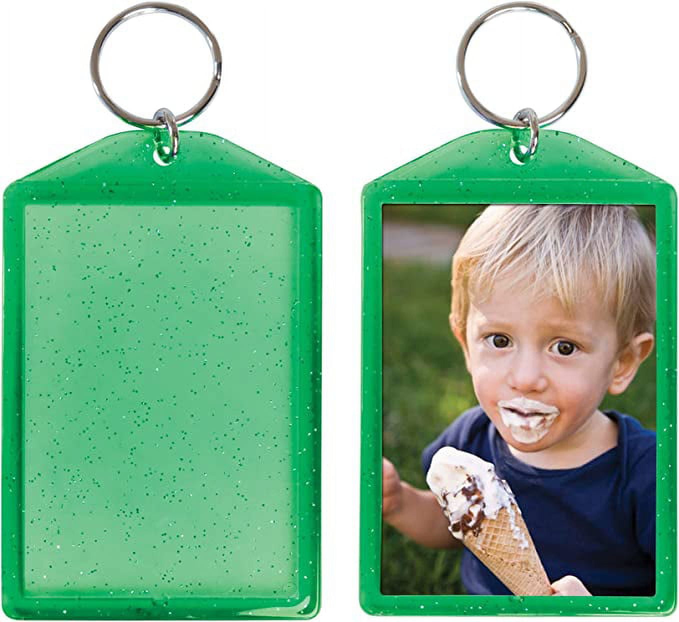 Forest Green Translucent Sparkle 2" x 2.875" Photo Keychains - Pack of ...