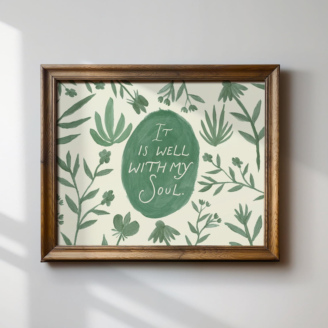 Forest Green Watercolor It Is Well With My Soul Horizontal Print ...