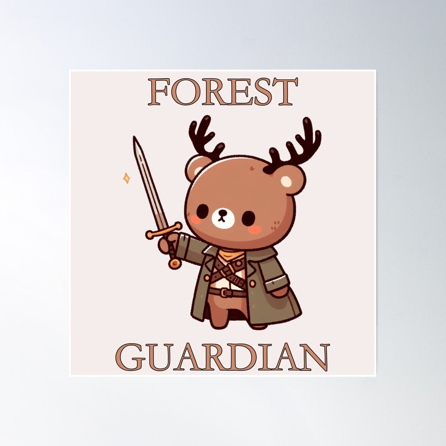 Forest Guardian Bear Poster Wall Art, Modern Wall Decor, 8x12 UNFRAMED ...