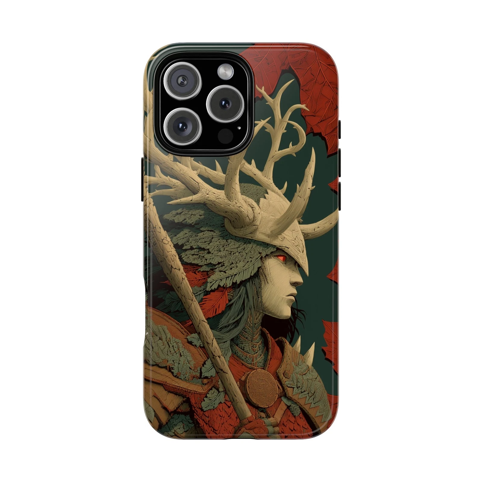 Forest Guardian Druid Warrior Fantasy Phone Case for iPhone 11 to 17 ...