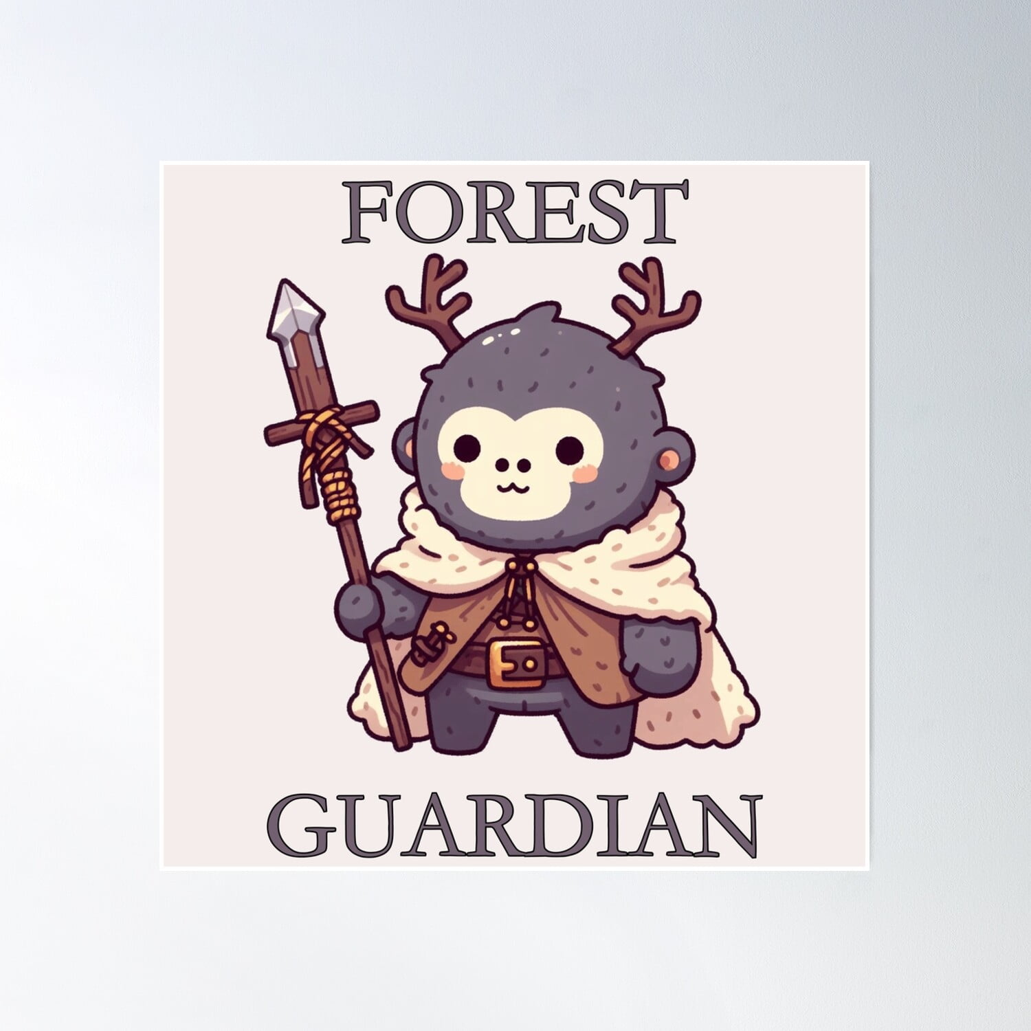 Forest Guardian Gorilla Poster Wall Art, Modern Wall Decor, 16x16 ...