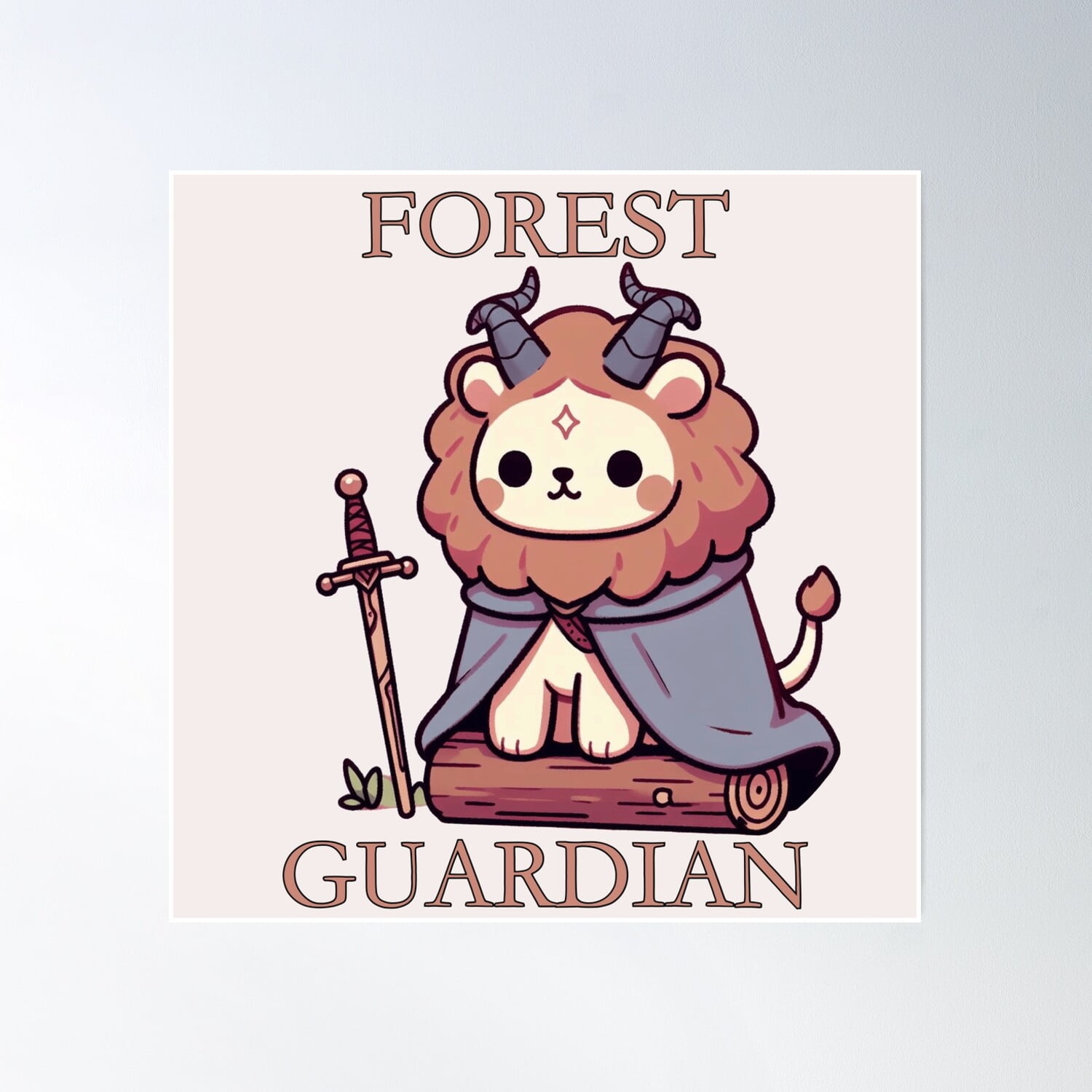 Forest Guardian Lion Poster Wall Art, Modern Wall Decor, 16x16 UNFRAMED ...