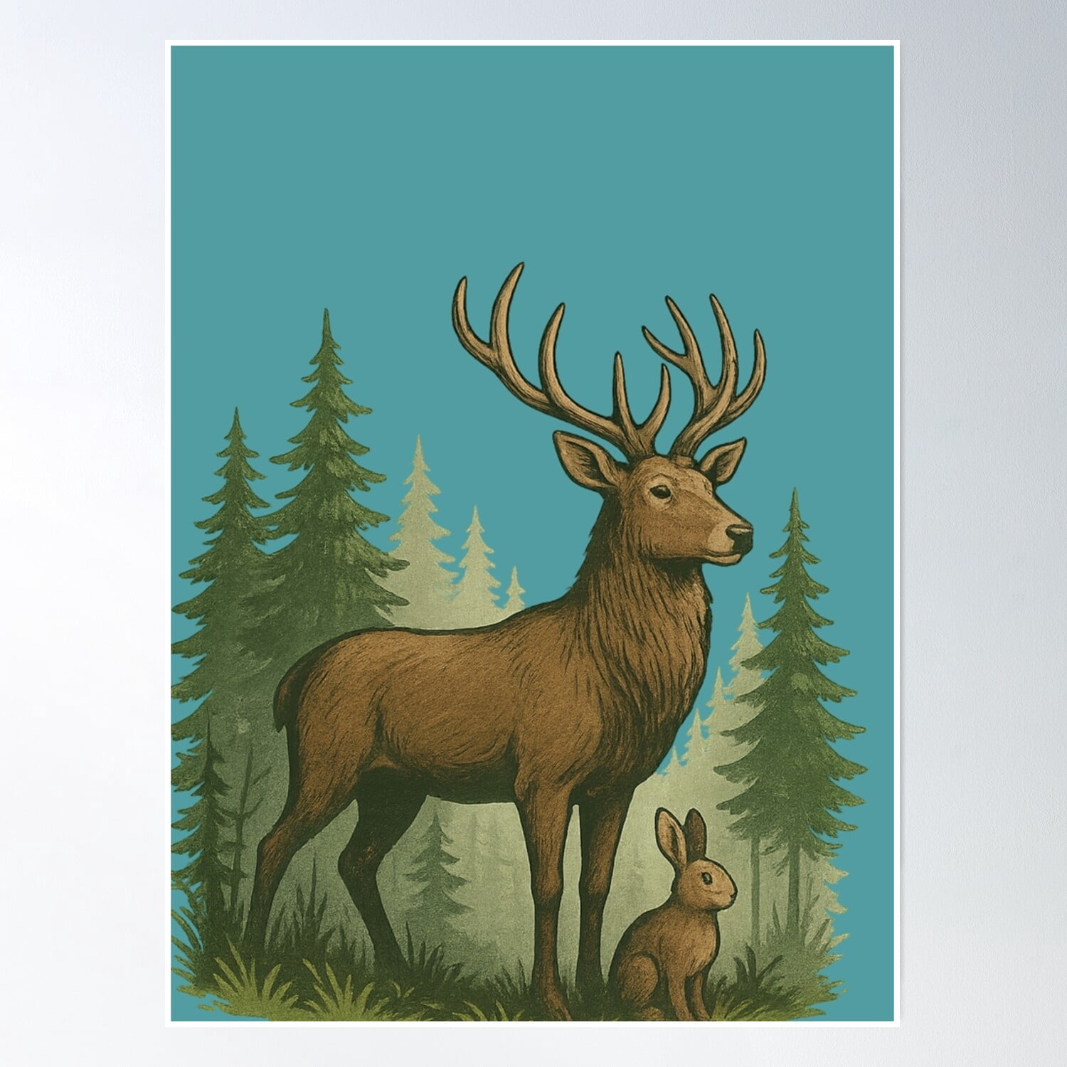 Forest Guardian – Realistic Forest Wildlife Art Poster Wall Art, Modern ...