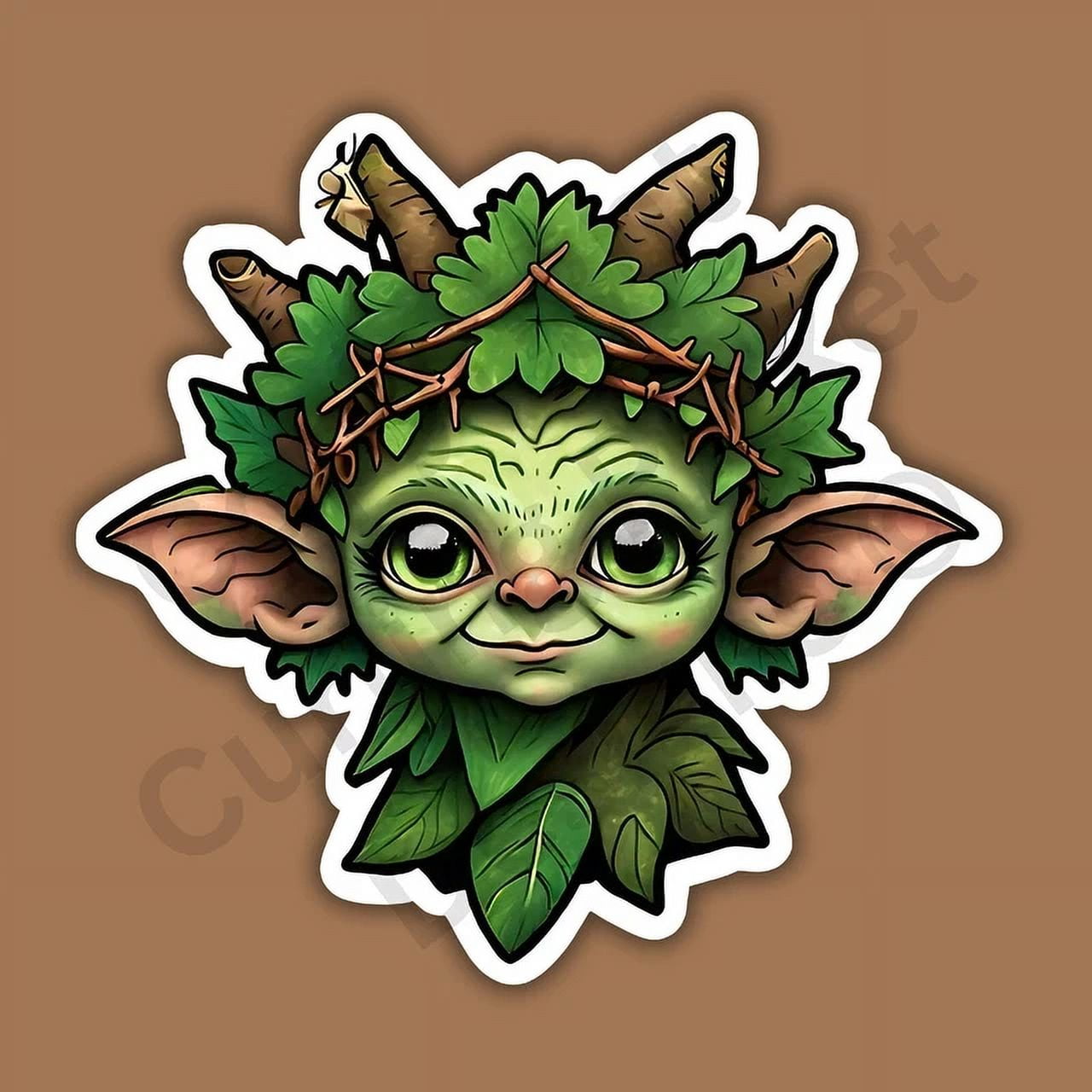 Forest Imp Mystical Mythical Creature Mischievous Playful Sticker Phone Decal Water Bottle ...