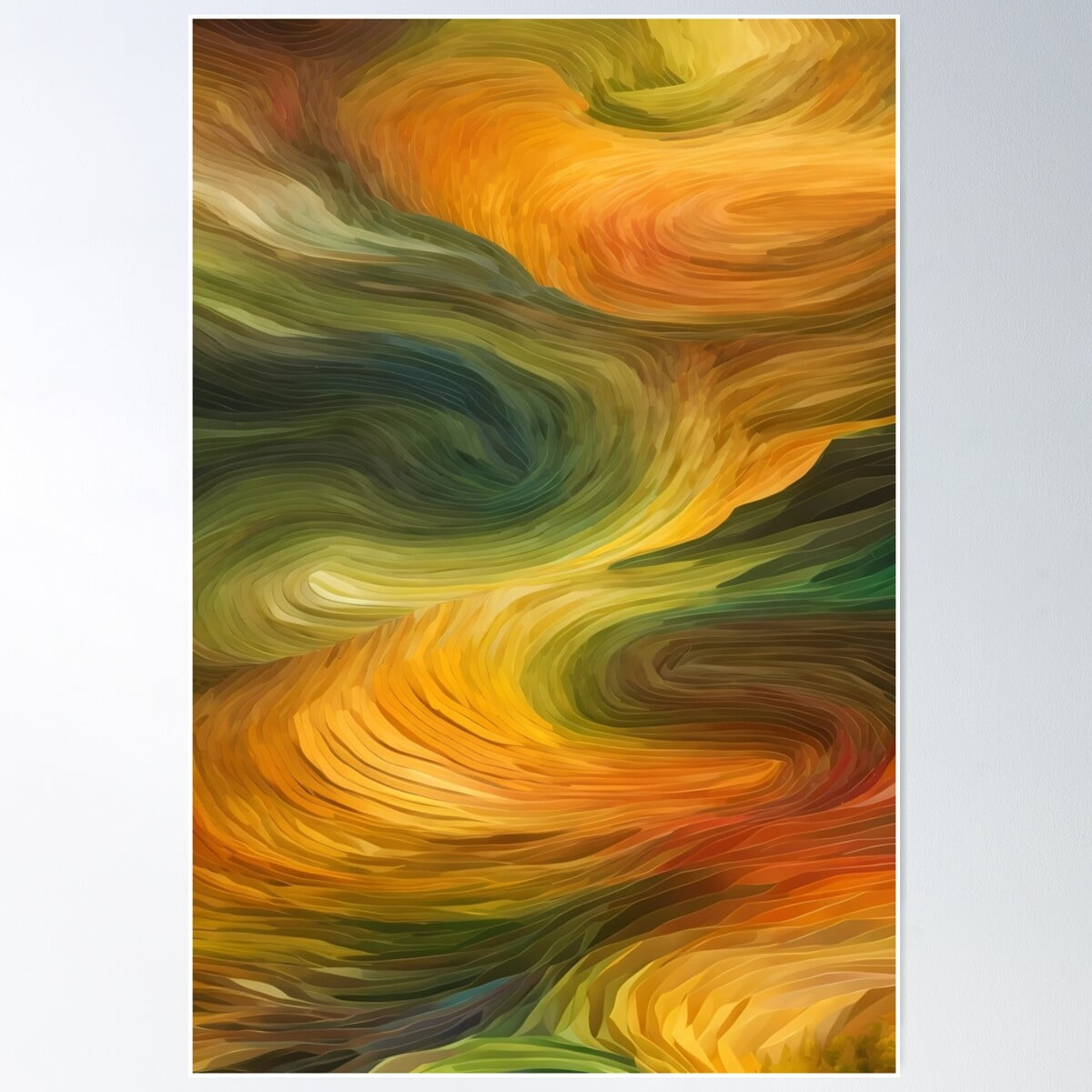 Forest In Ondas Verdes-Radial Forest Poster Wall Art, Modern Wall Decor ...