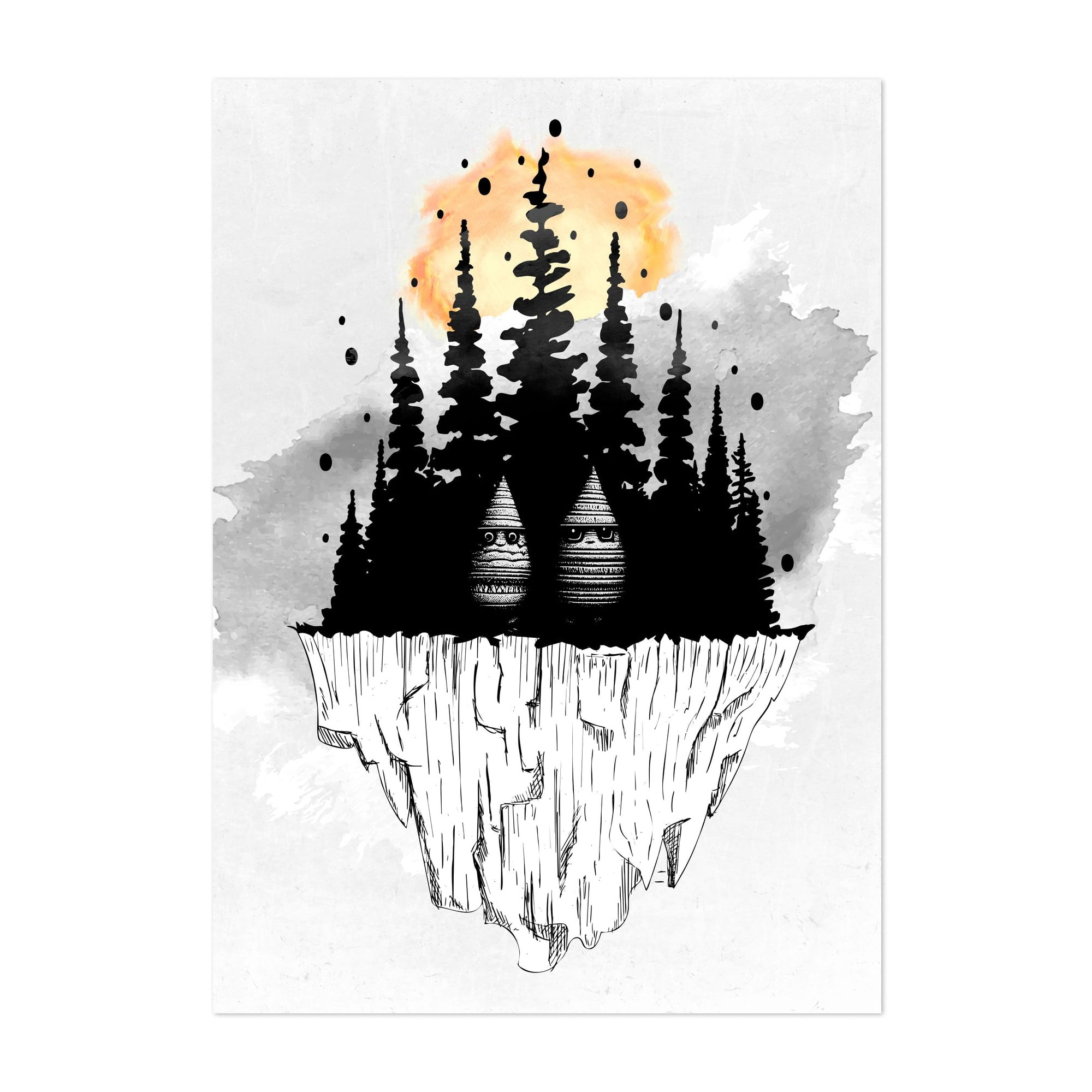 Forest Island Strange Creatures. Fantastical Forest Spirits ...