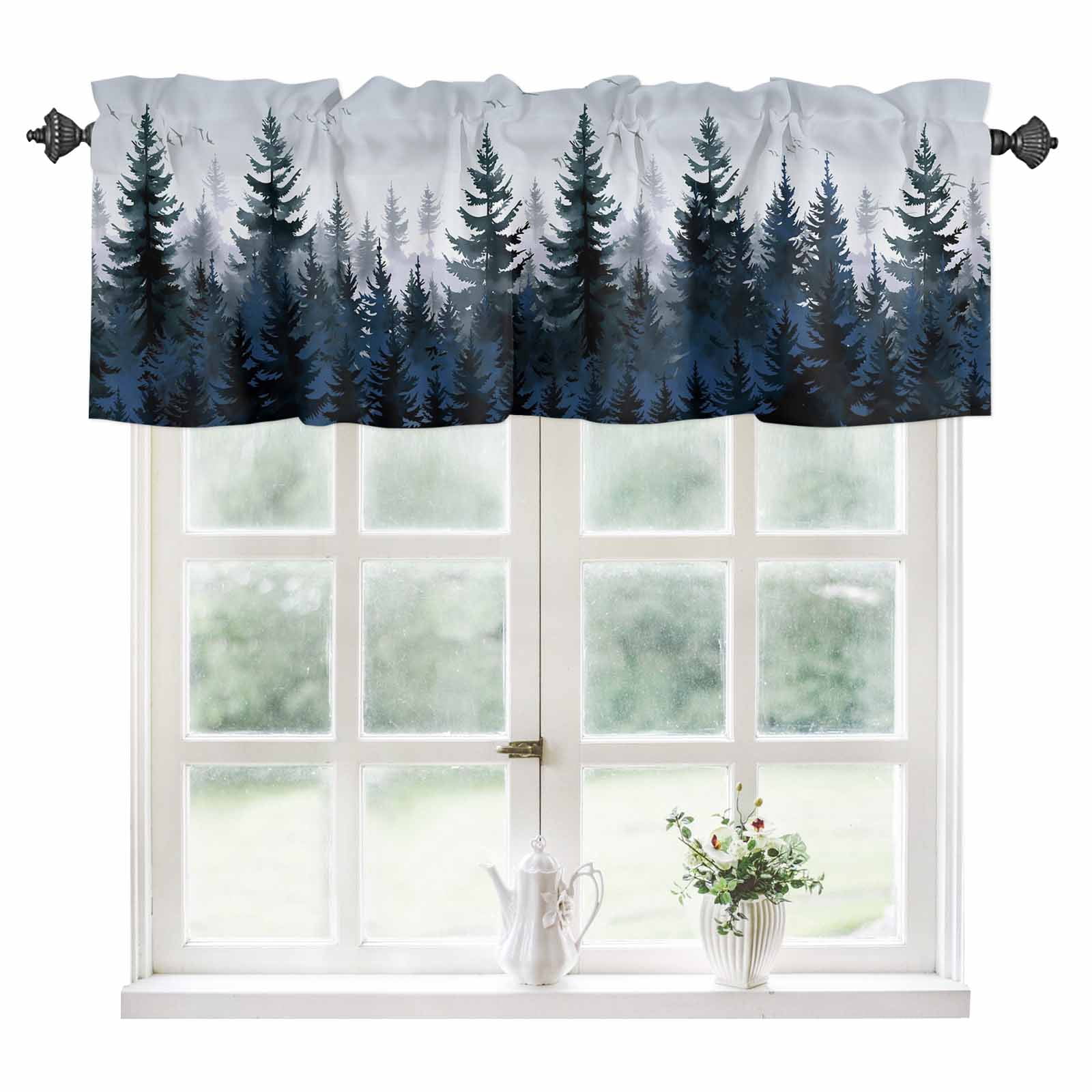 Forest Kitchen Valances for Windows 42x18 Inch Kitchen Curtains ...
