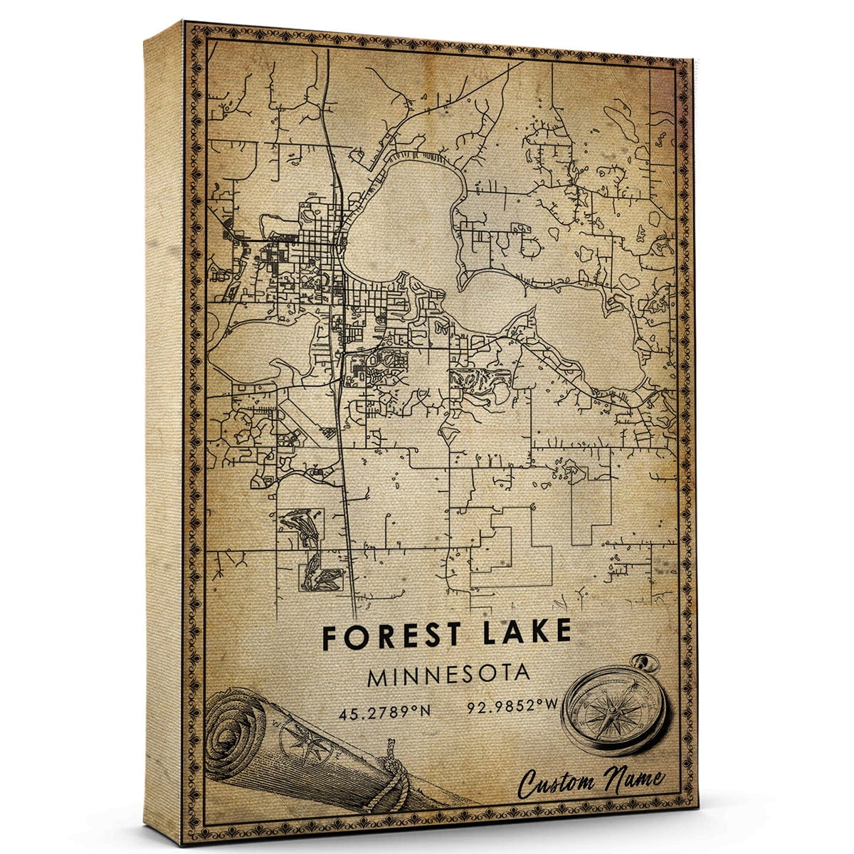Forest Lake Map Poster, Minnesota Map Art Poster, Canvas, Forest Lake ...