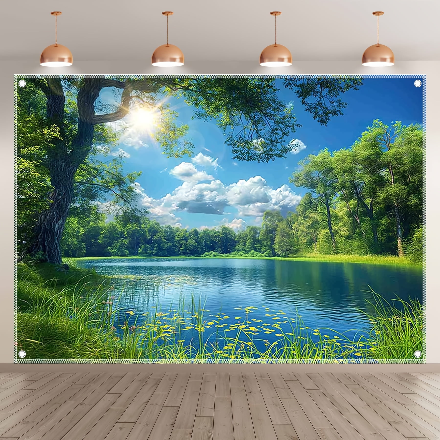 Forest Lakes Photography Backdrop,Polyester, Spring Blue Sky & Sunshine ...