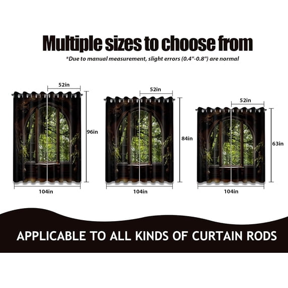 Forest Landscape Patterned Blackout Curtains Nature Scene Mountain ...