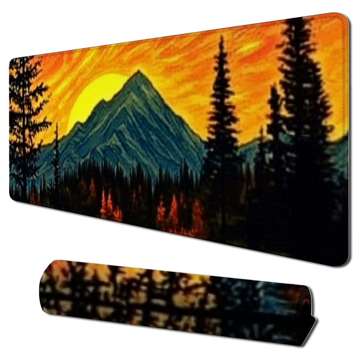Forest Large Game Mouse Pad Magic Starry Sky Nature Mountain Ranges ...
