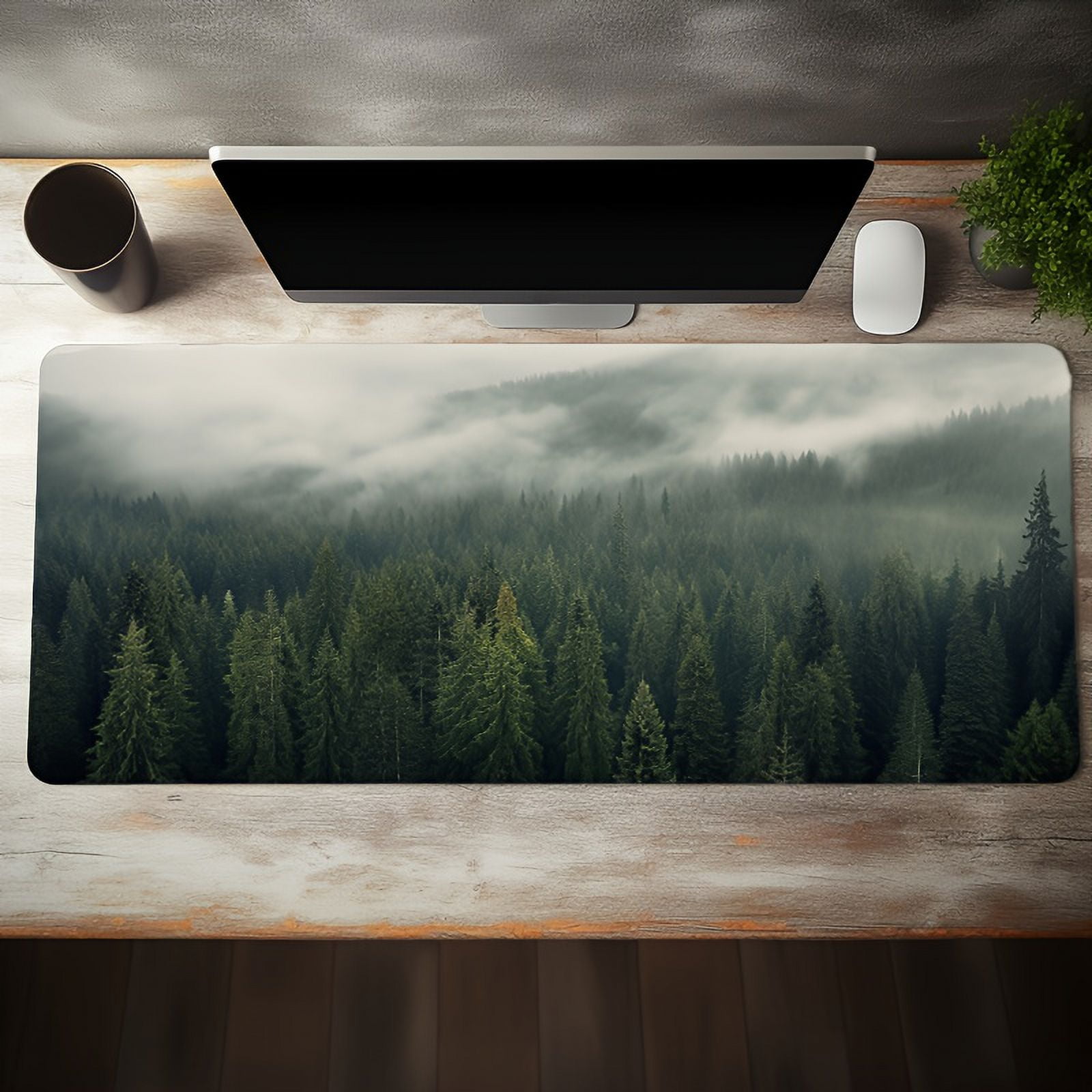 Forest Large Gaming Mouse Pads Green Office Desk Mat With Non-Slip ...