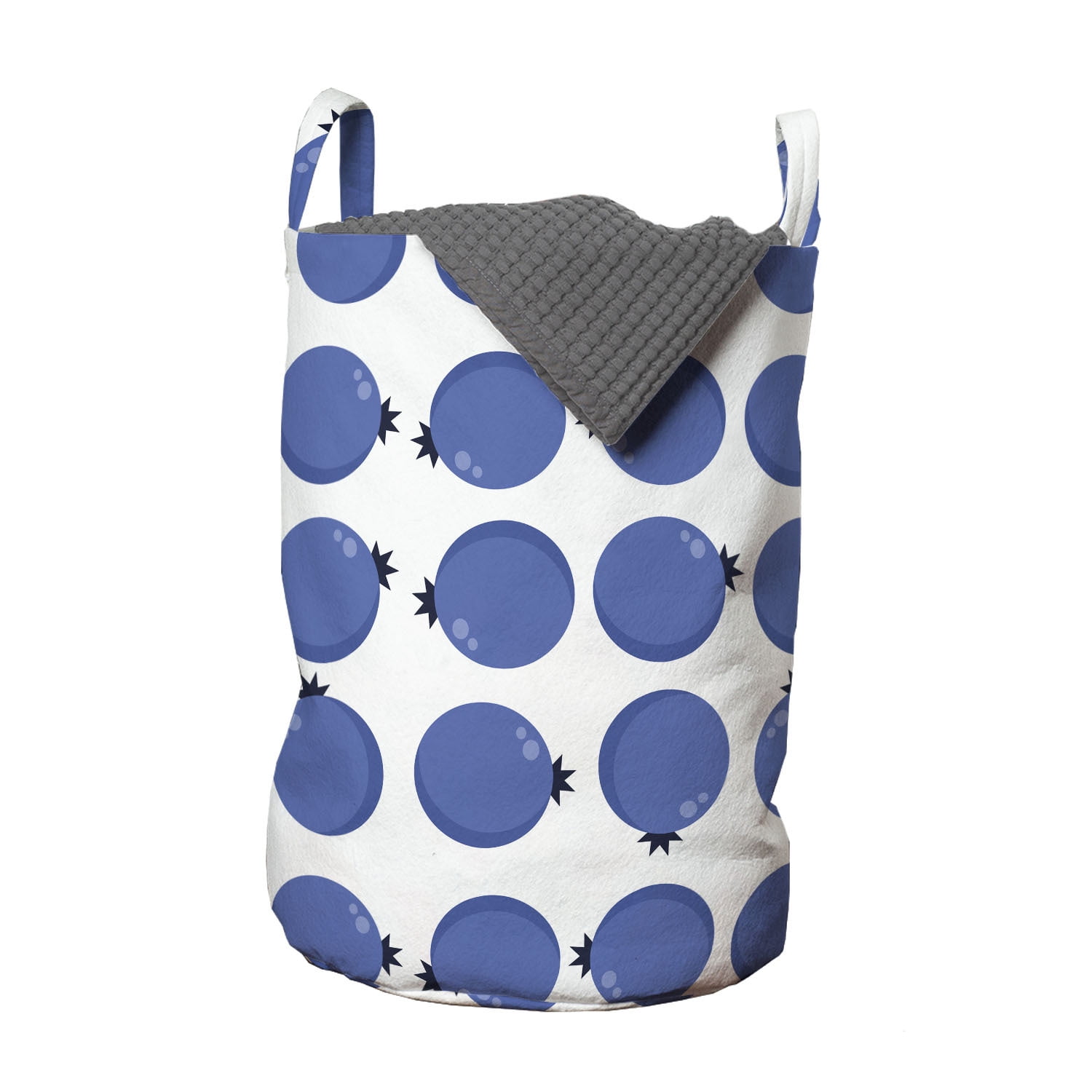 Forest Laundry Bag, Blueberry Circles Woodland Fruits Herbs Yummy ...