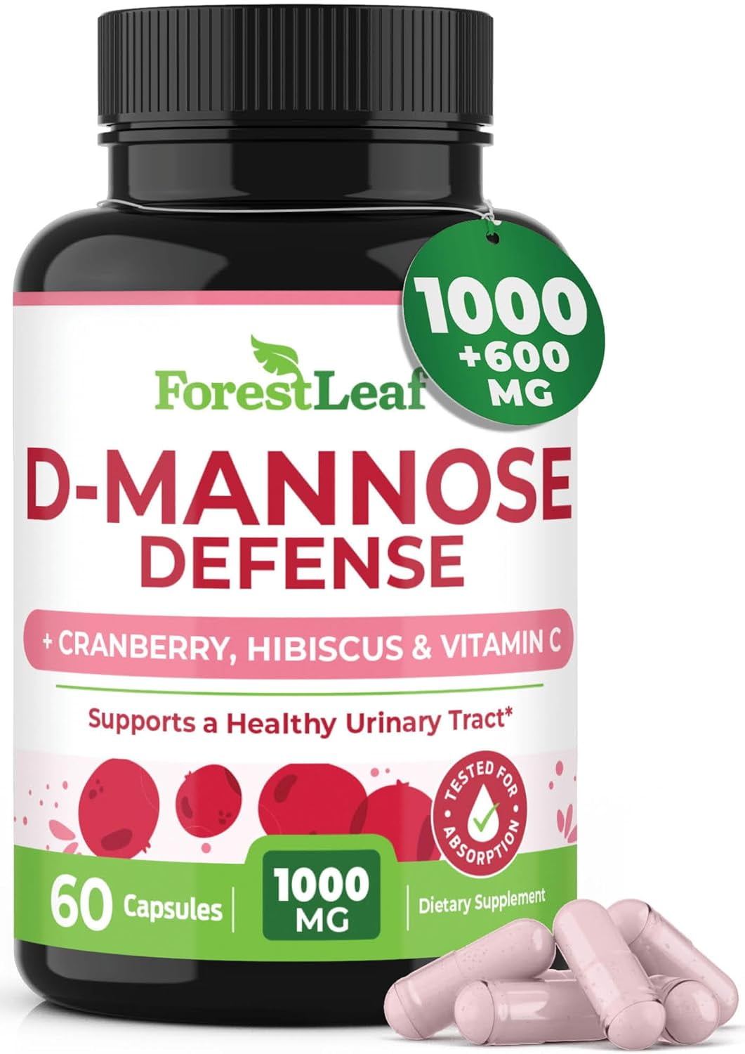 Forest Leaf D-Mannose Defense Urinary Pain & Bladder Control Support ...