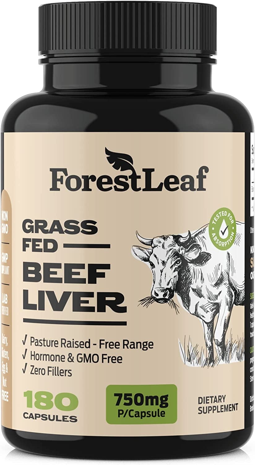 Forest Leaf Healthy Grass Fed Beef Liver Energy & Iron Supplement ...