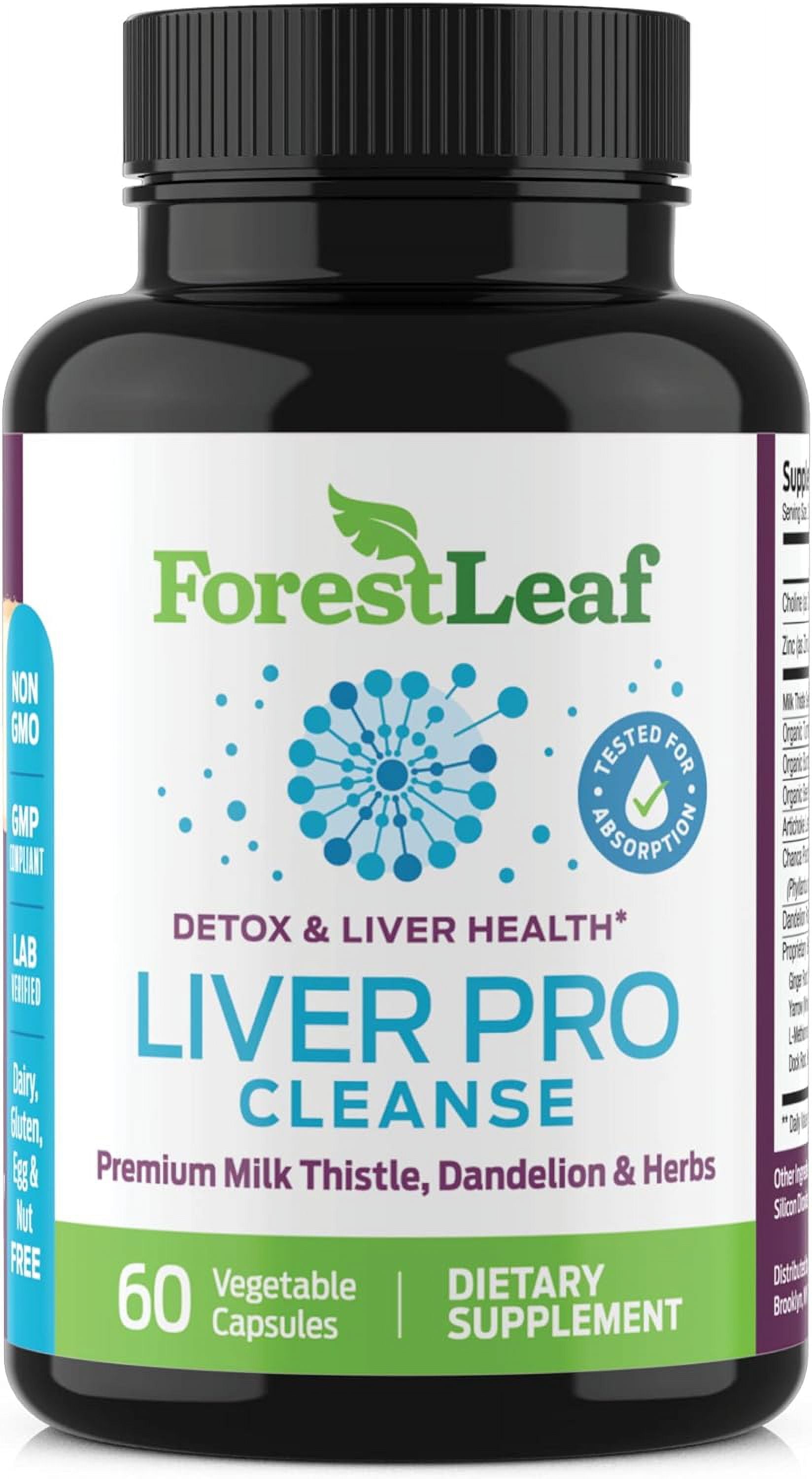 Forest Leaf Liver Detox Cleanse, Milk Thistle, Dandelion Root ...