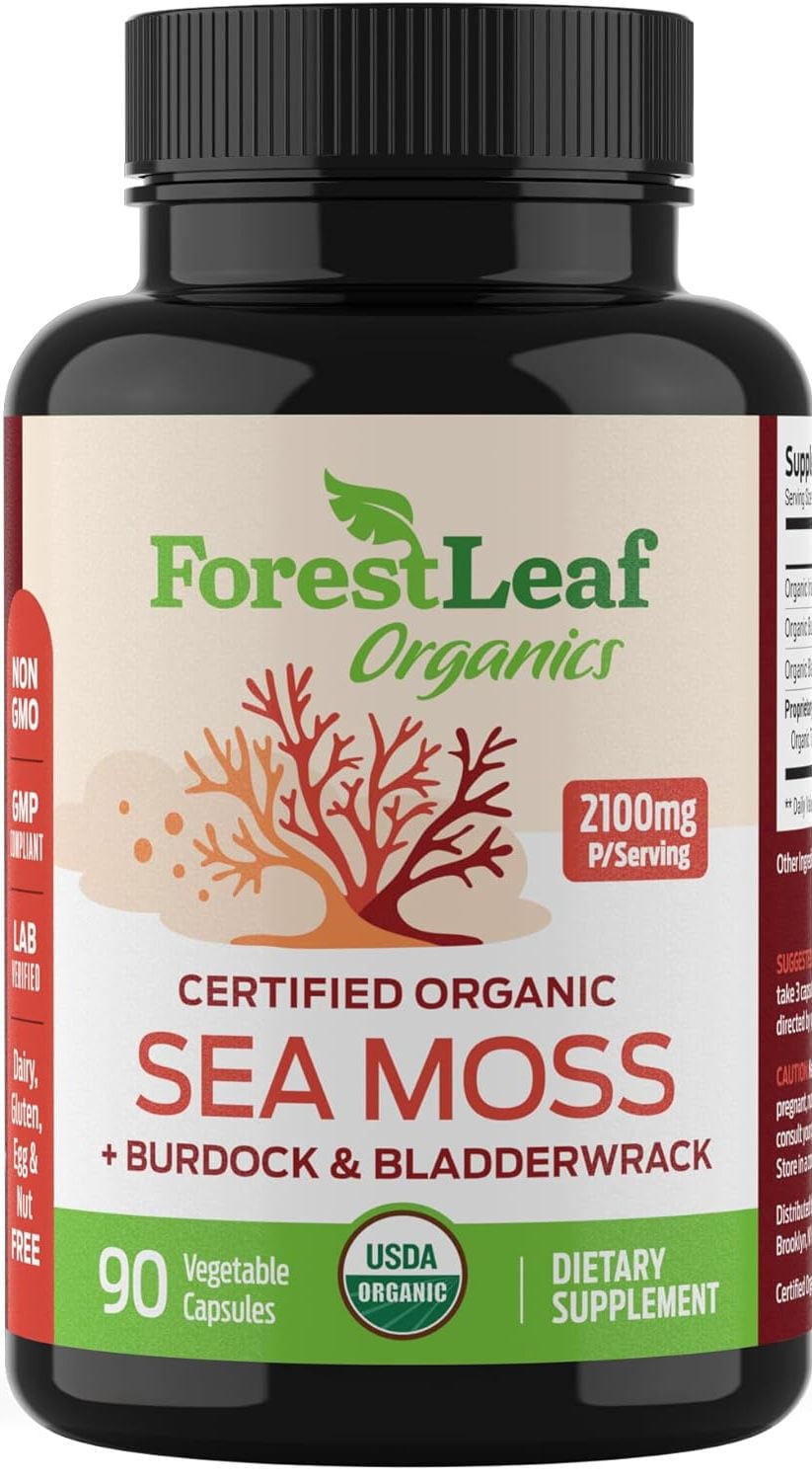 Forest Leaf Organic Irish Sea Moss Supplement with Bladderwrack and ...