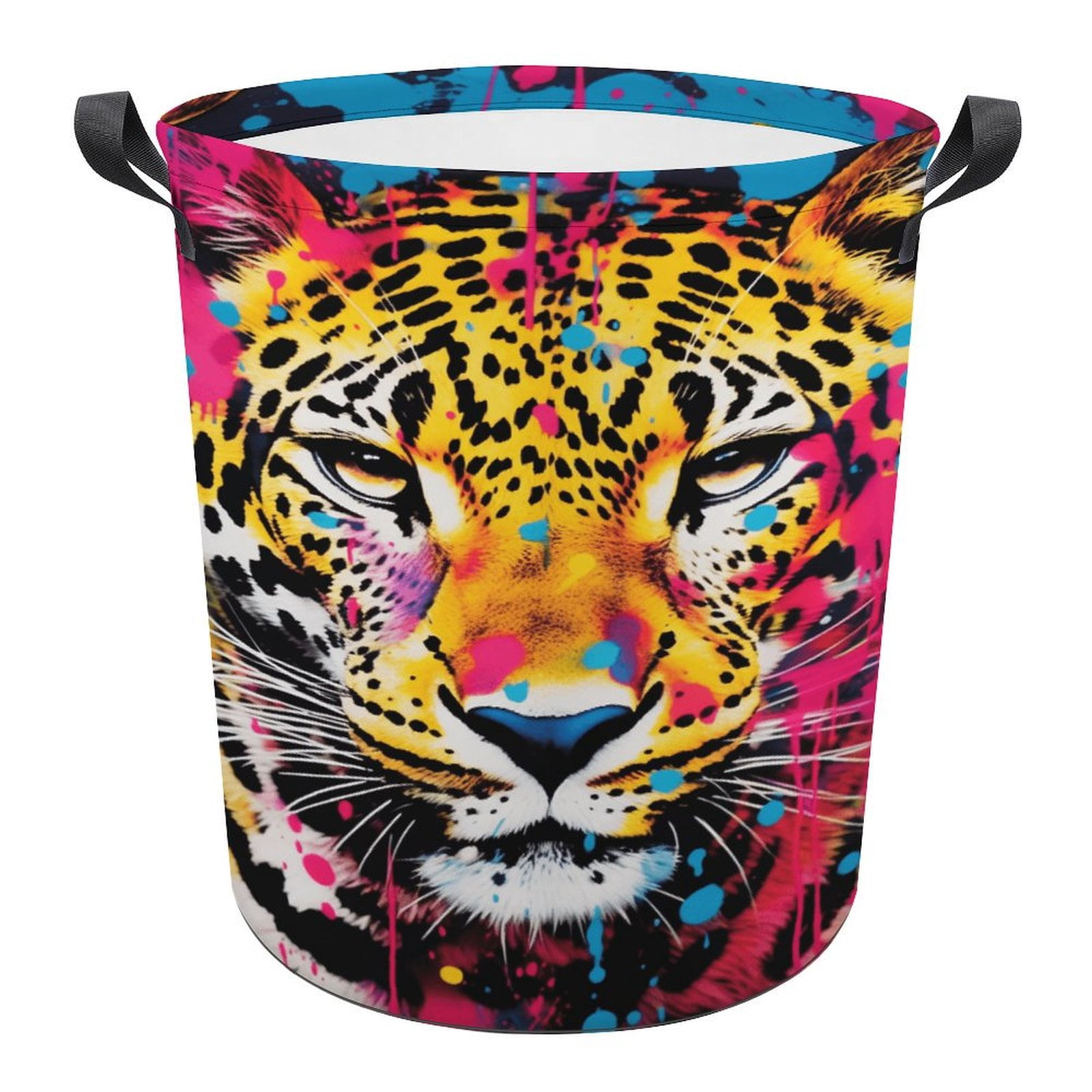 Forest Leopard Print Foldable Laundry Basket for Clothes Storage Hamper ...