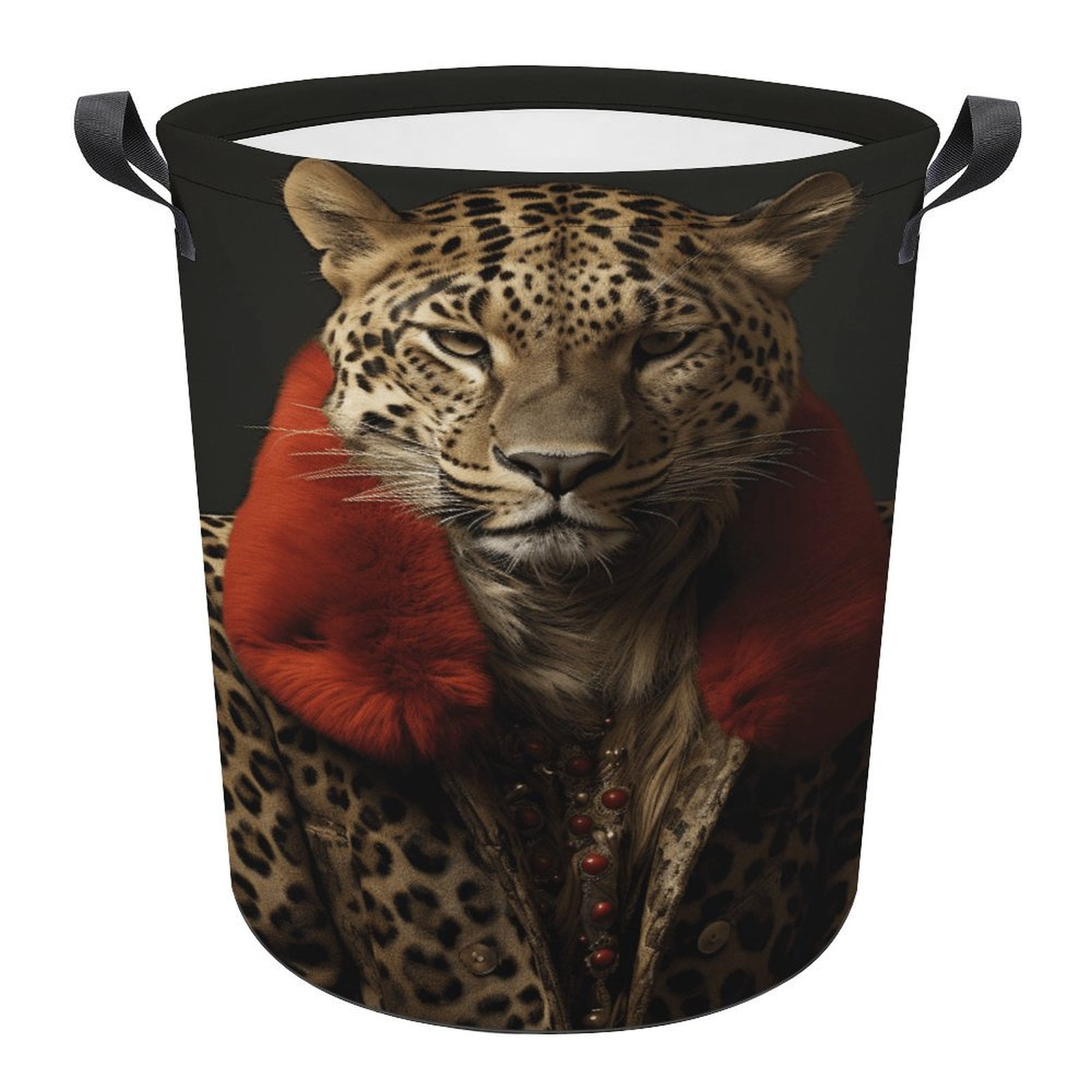 Forest Leopard Print Foldable Laundry Basket for Clothes Storage Hamper ...
