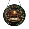 Forest Library Acrylic Suncatcher – Cozy Reading Window Hanging ...