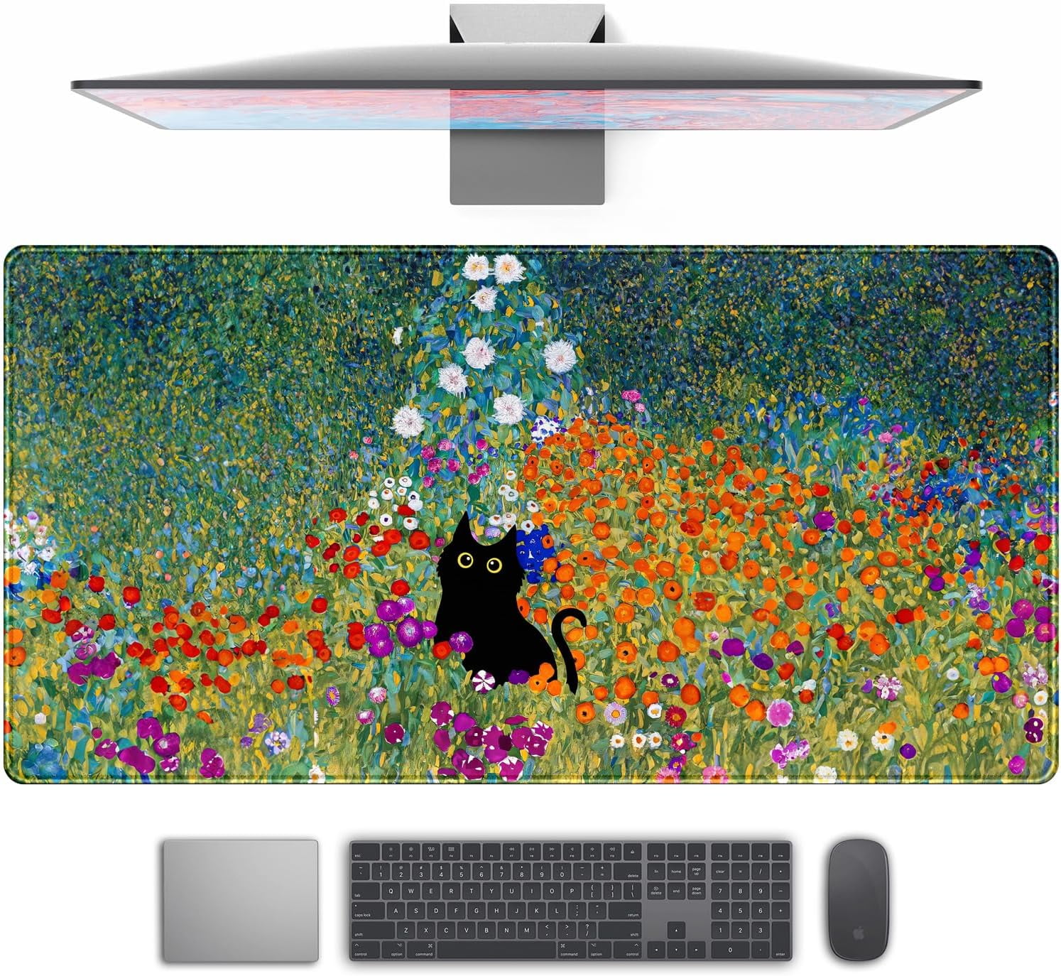 Forest Library Book Mouse Pad Desk Mat, Mystical Green Tree House XXL ...