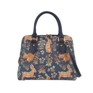 Signare Tapestry Running Horse Brown and Beige Convertible Top Handle ...