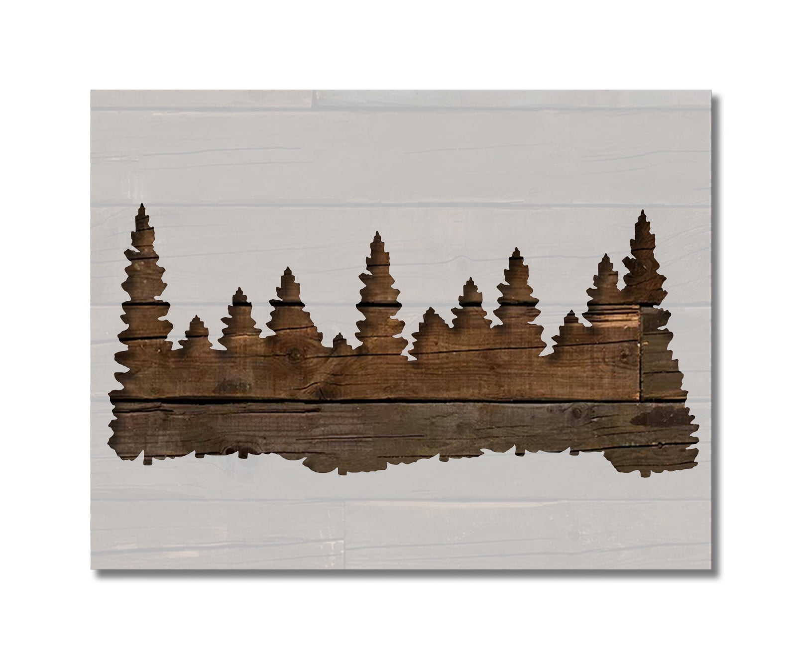 Forest Line Pine Trees Smokey Mountains Stencil Template Reusable 8.5 x ...