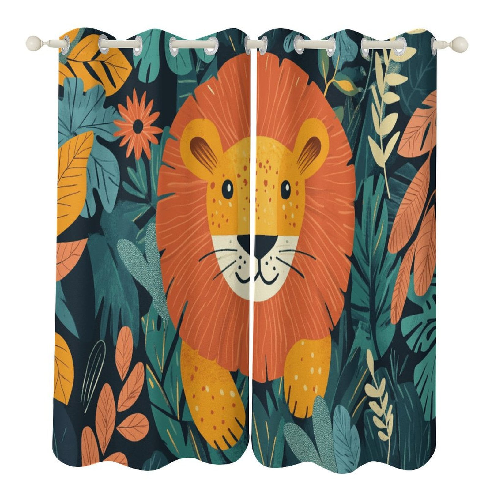 Forest Lion (21) Blackout Window Curtains for Bedroom Living Room ...