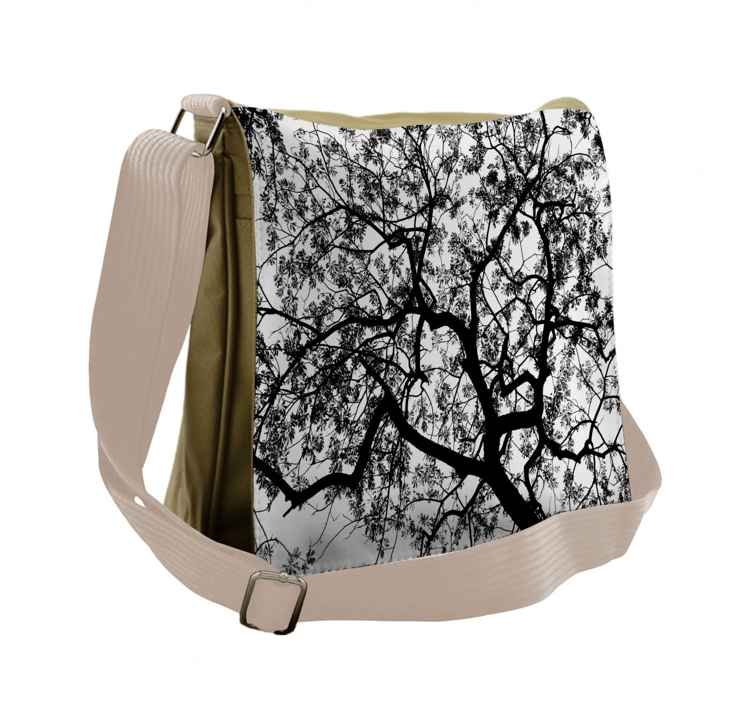 Forest Messenger Bag, Spooky Black Tree Branch, Unisex Cross-body, by ...