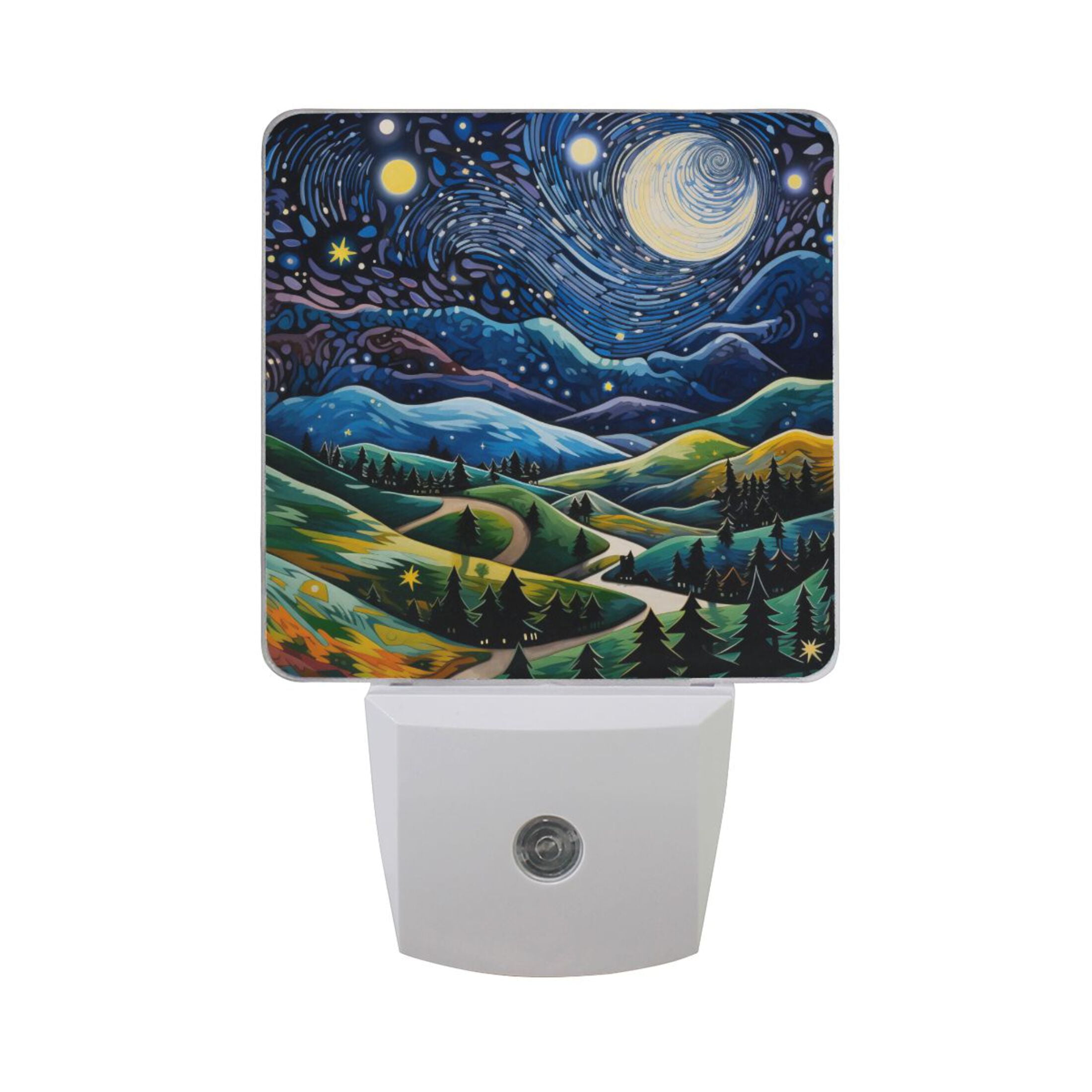 Forest Moon Stars Night Light 2 Pack LED Nightlight Plug into Wall Dusk ...