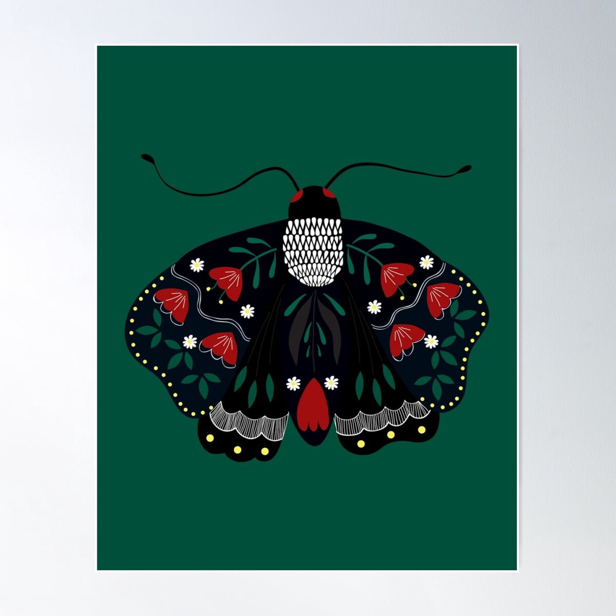 Forest Moth Poster Wall Art, Modern Wall Decor For Living Room Bedroom ...