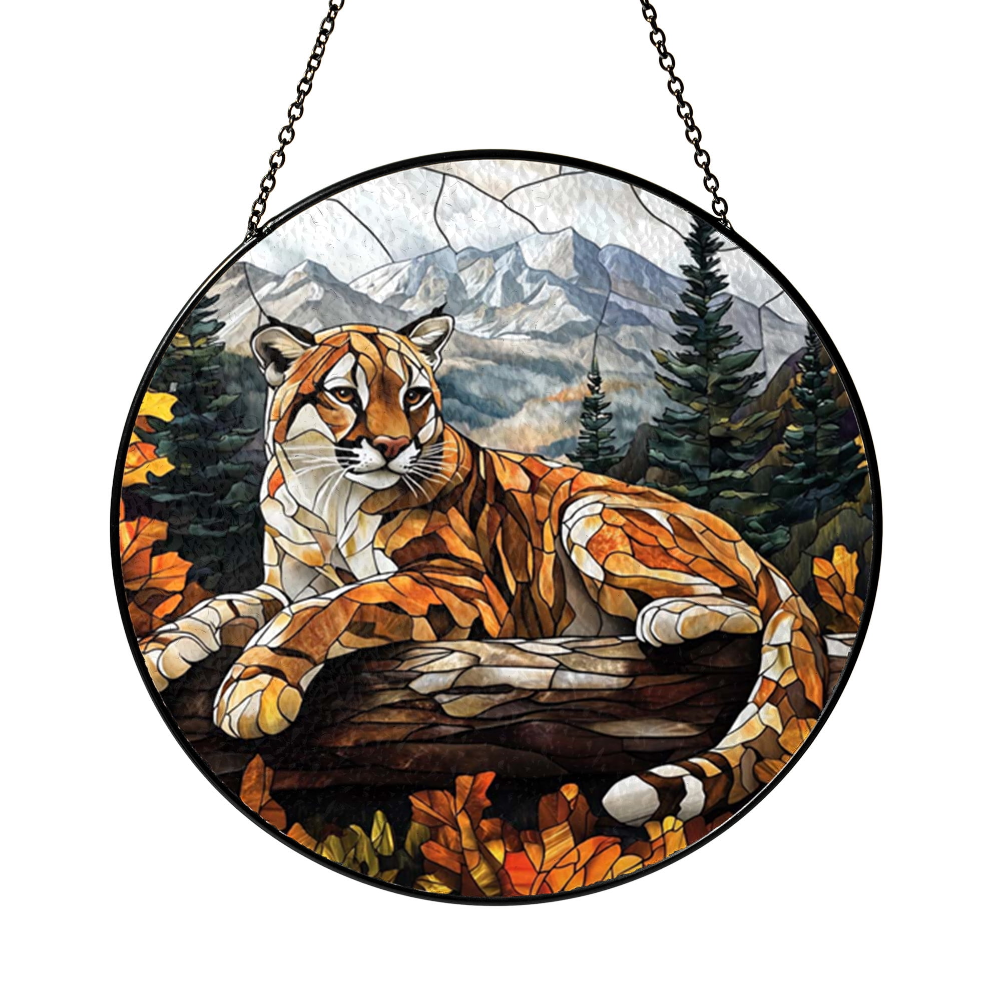 Forest Mountain Lion Window Hanging – Decorative Ceramic Art - Walmart.com