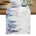 Forest Mountain Table Runner, Nature Tree Scenery Sky Birds Washable ...