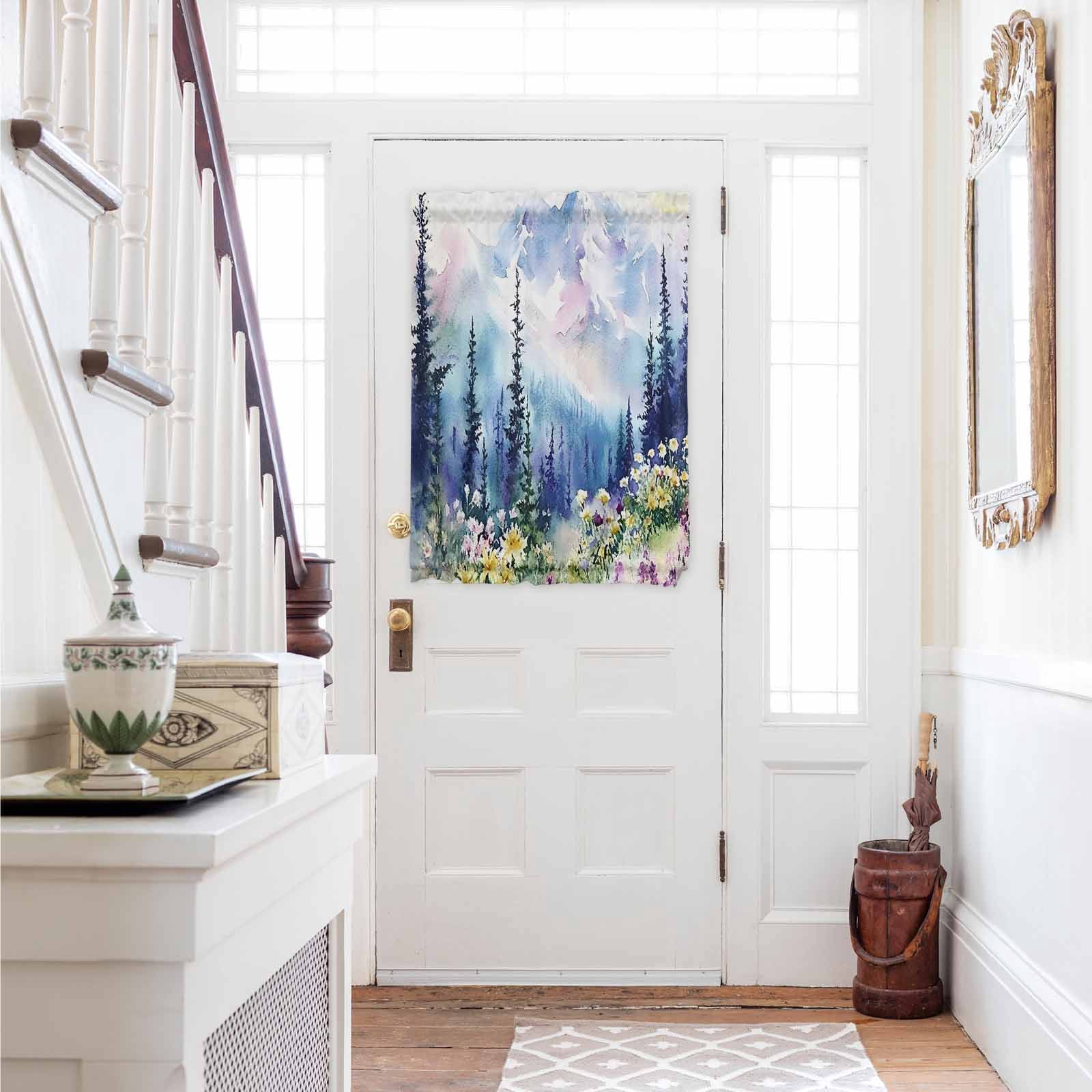 Forest Mountains Door Curtains for Door Window, French Sidelight Front ...