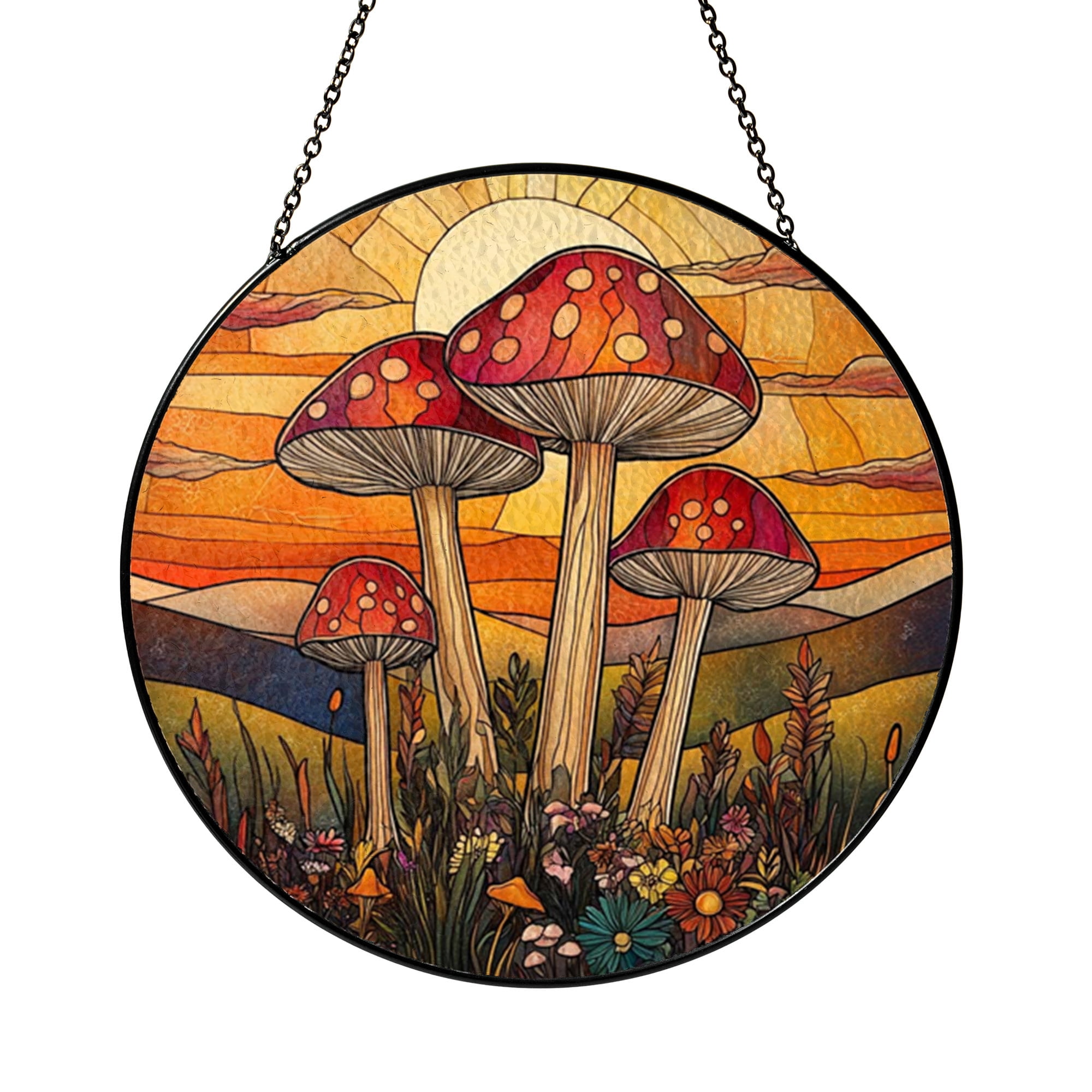 Forest Mushroom Window Art – Stained Glass Style Hanging - Walmart.com