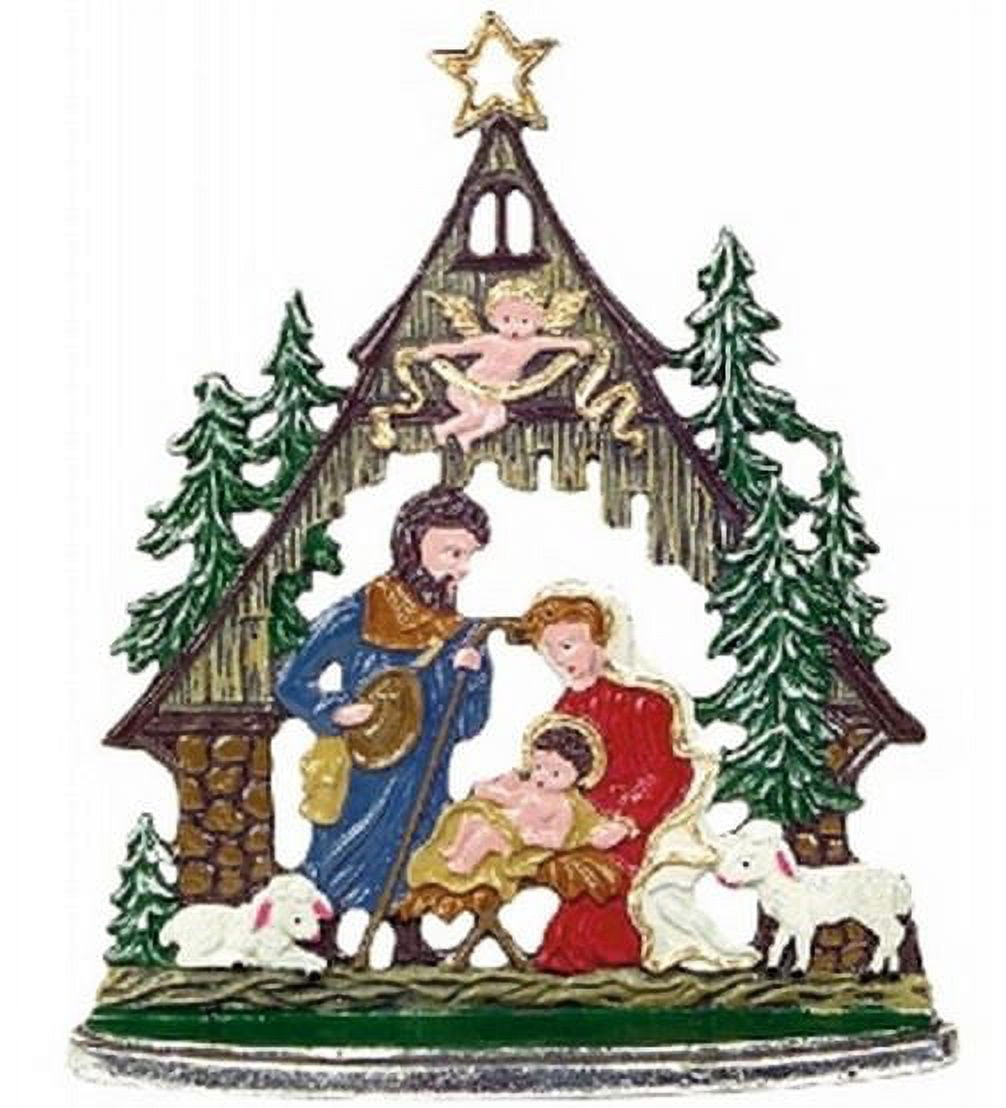 Forest Nativity German Pewter Christmas Display Religious Decoration ...