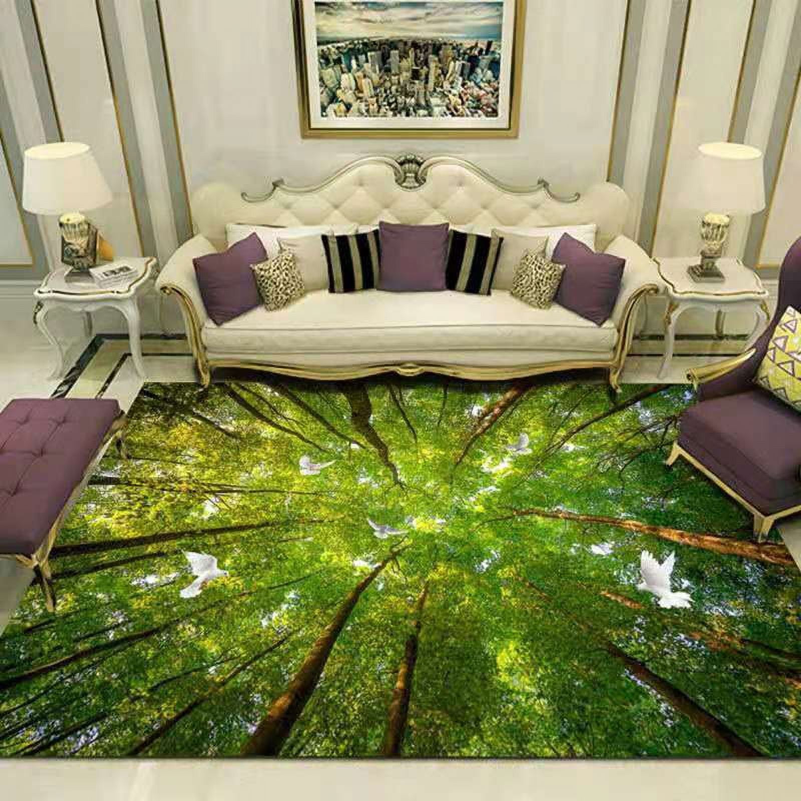 Forest Natural Landscape Carpet Floor Mat Home ration Living Room ...