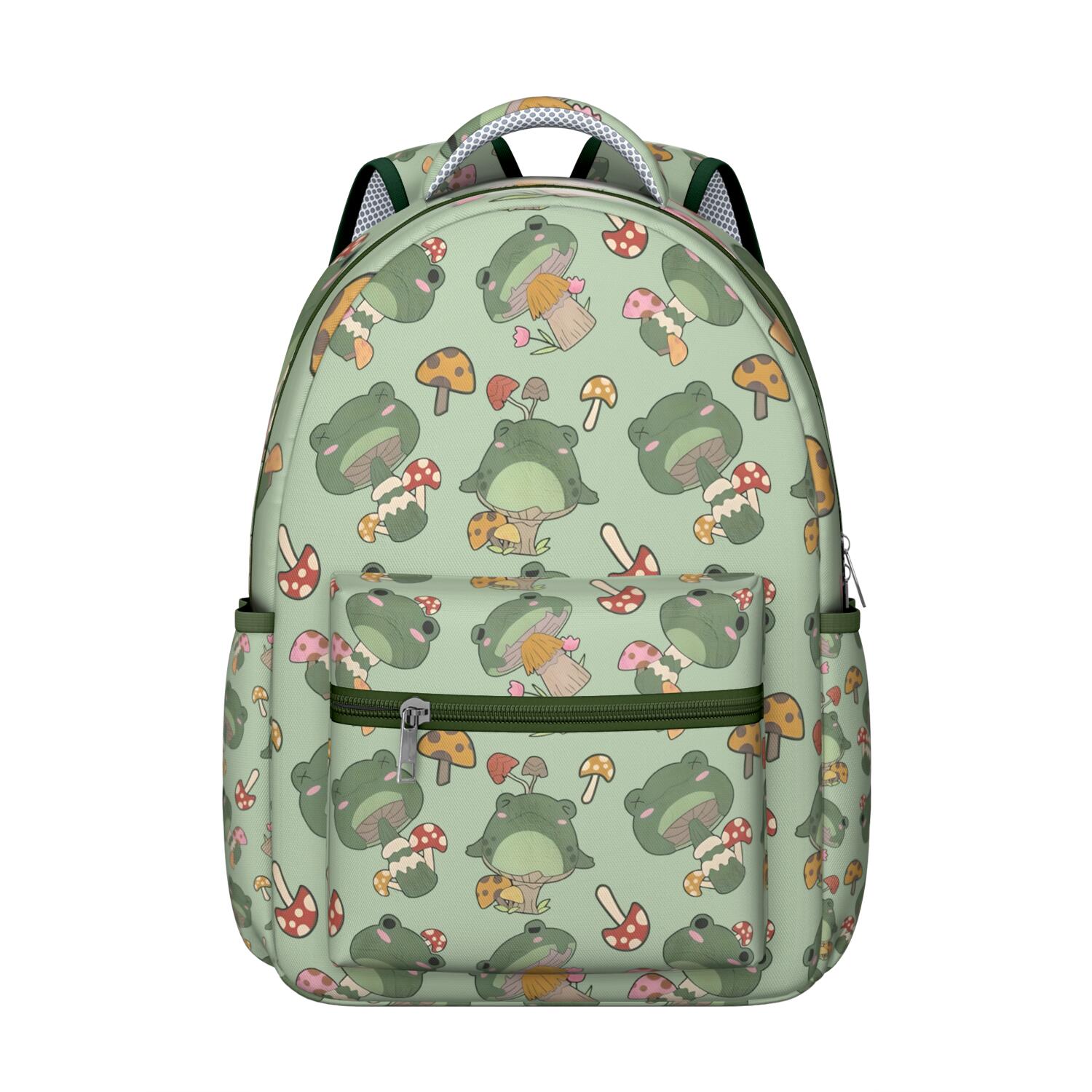 Forest Nature Student Backpack with Plant and Frog Pattern Wear ...
