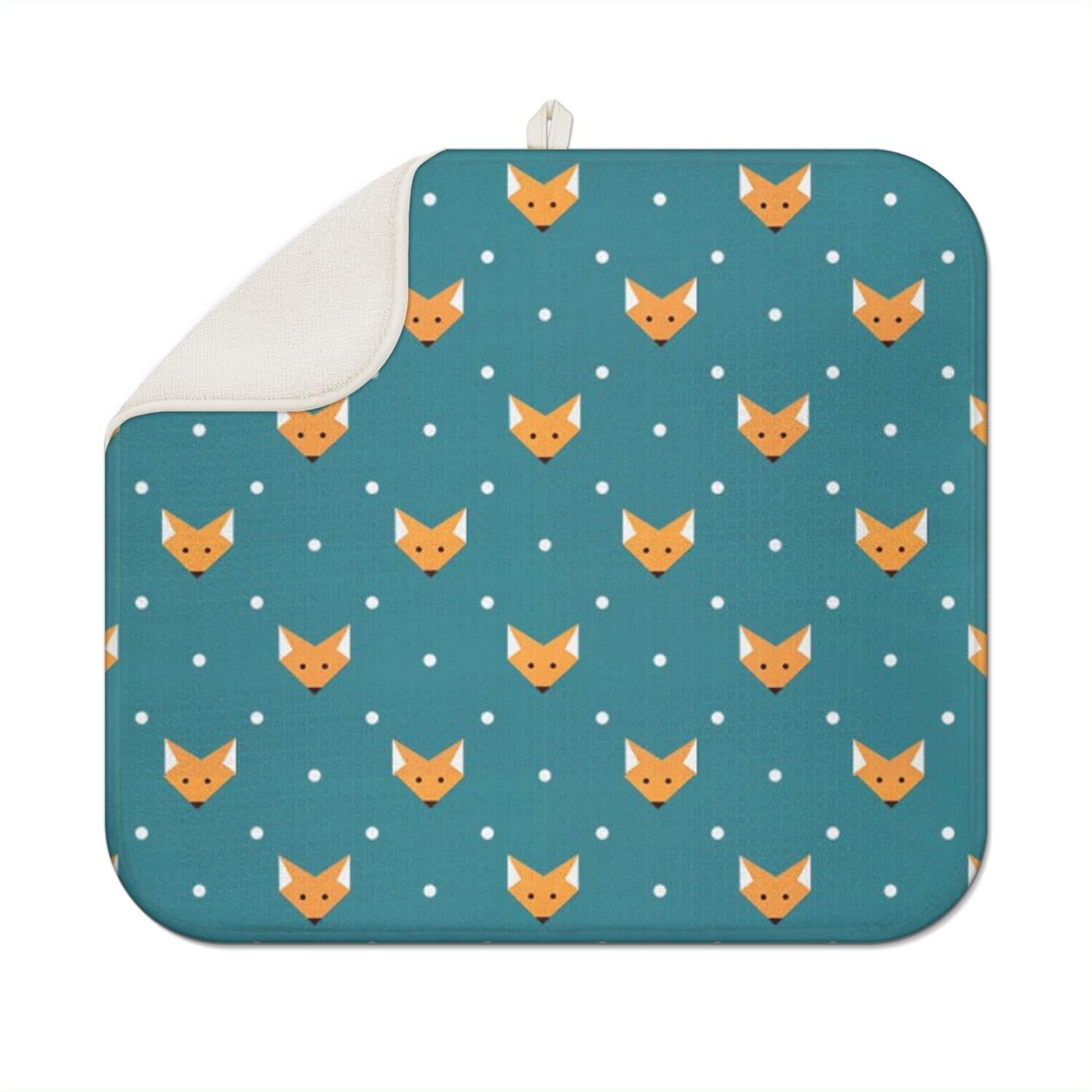 Forest Night Fox Design Drying Pad - 3-Layer Thick Heat Resistant Mat ...