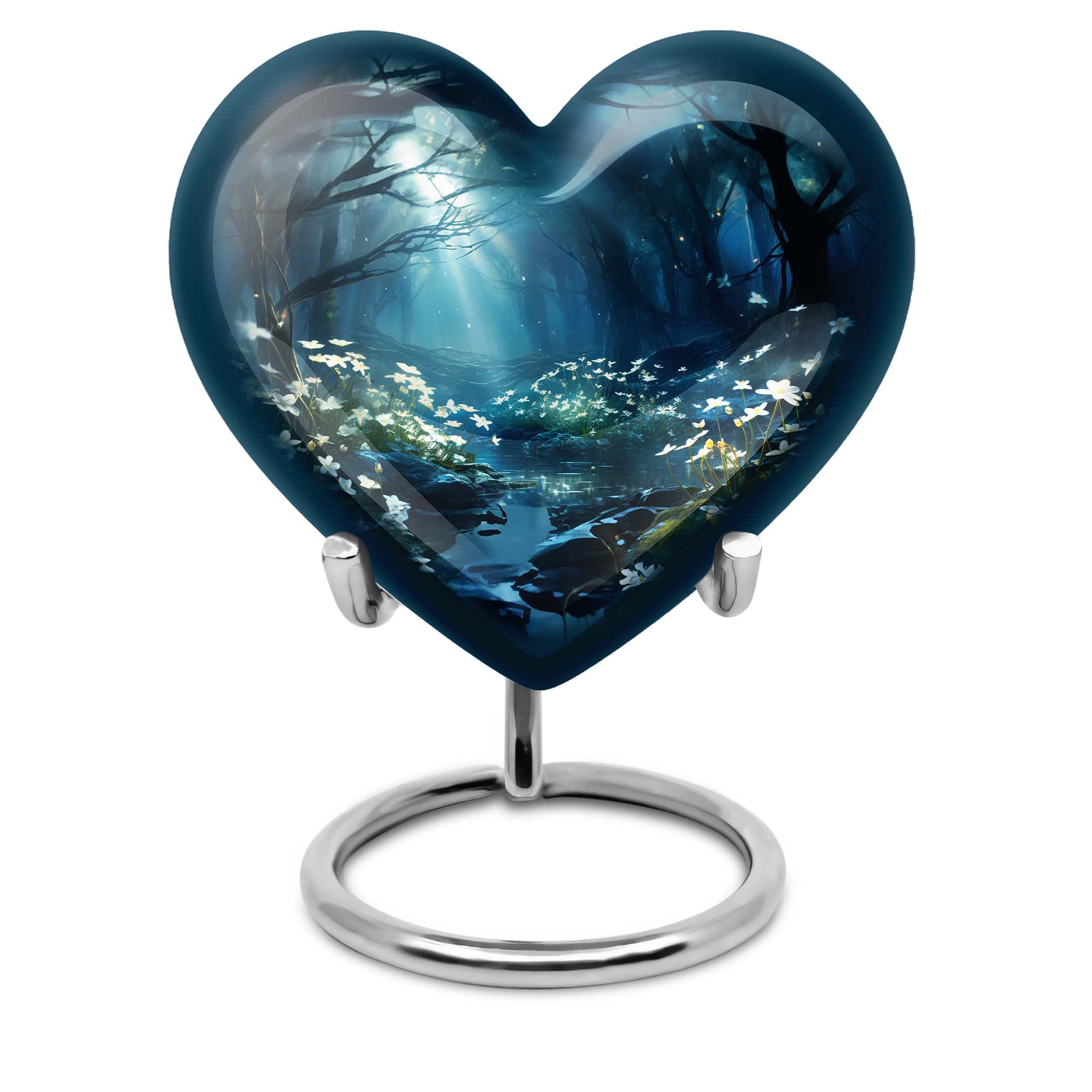 Forest At Night Magic Glowing Flowers Urns For Human Ashes Adult, Heart ...