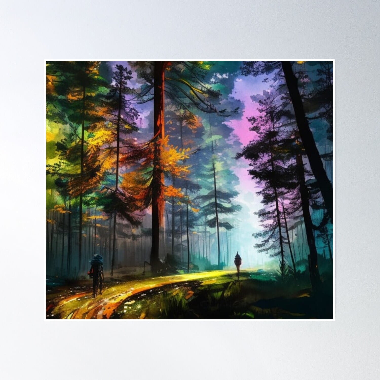 Forest Nightscape Poster Wall Art, Modern Wall Decor, 24x36 UNFRAMED ...