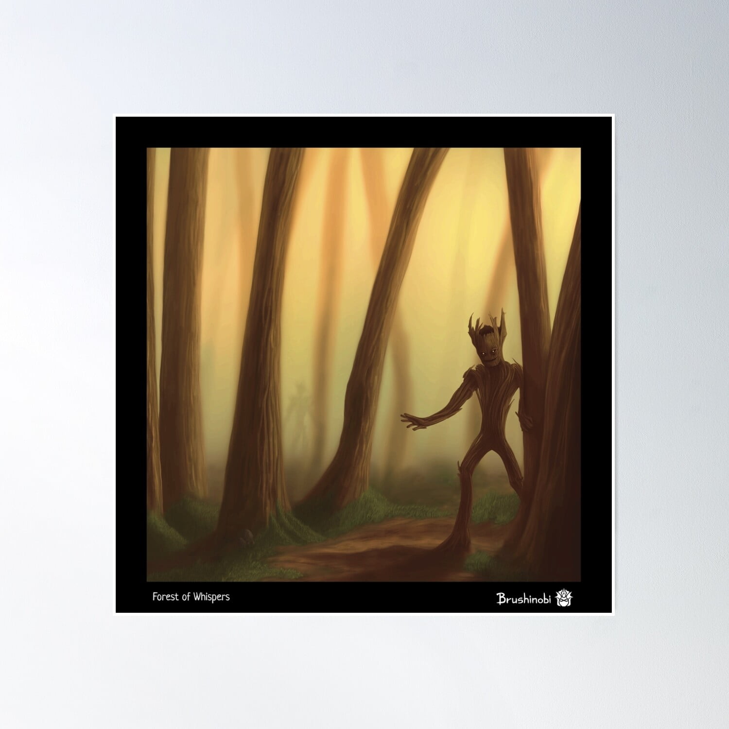 Forest Of Whispers – Fantasy Tree Creature In Foggy Magic Woods Poster Wall Art, Modern Wall ...