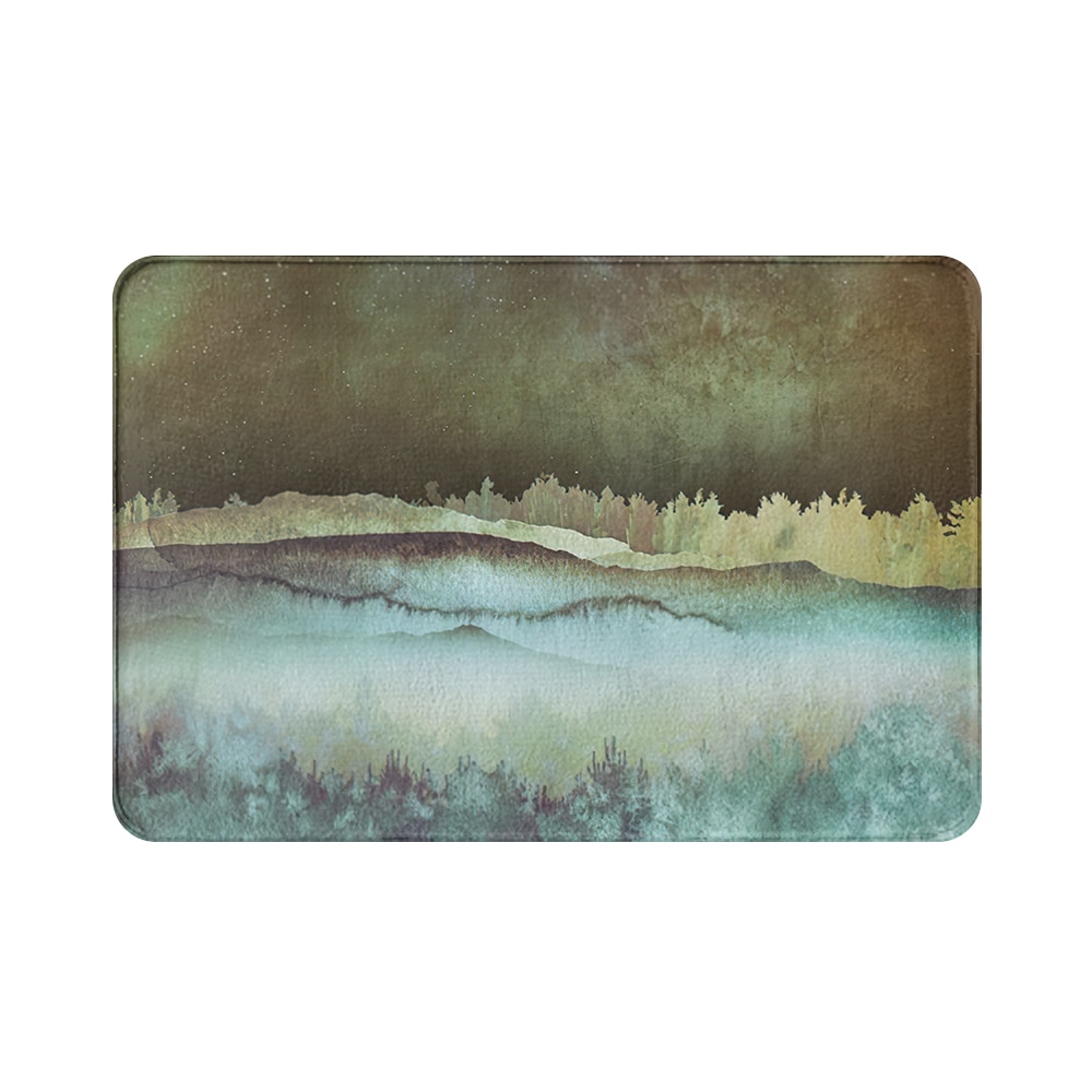Forest Oil Painting Scenery Bath Mats Red Maple Leaf Natural Landscape ...
