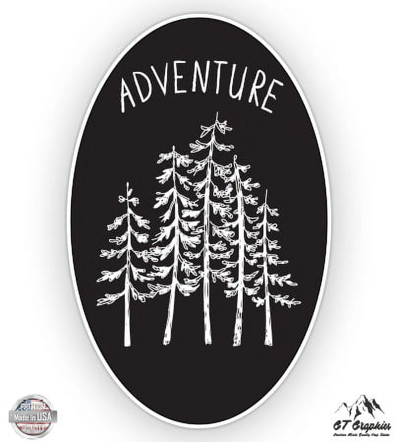 Forest Oval Woods Adventure - 5" Vinyl Sticker - For Car Laptop I-Pad ...