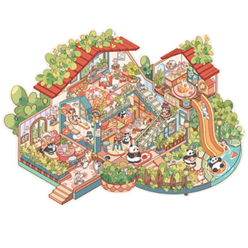 Forest Party 3D Cabin Scene DIY Stier Landse Stier Staing Pasting